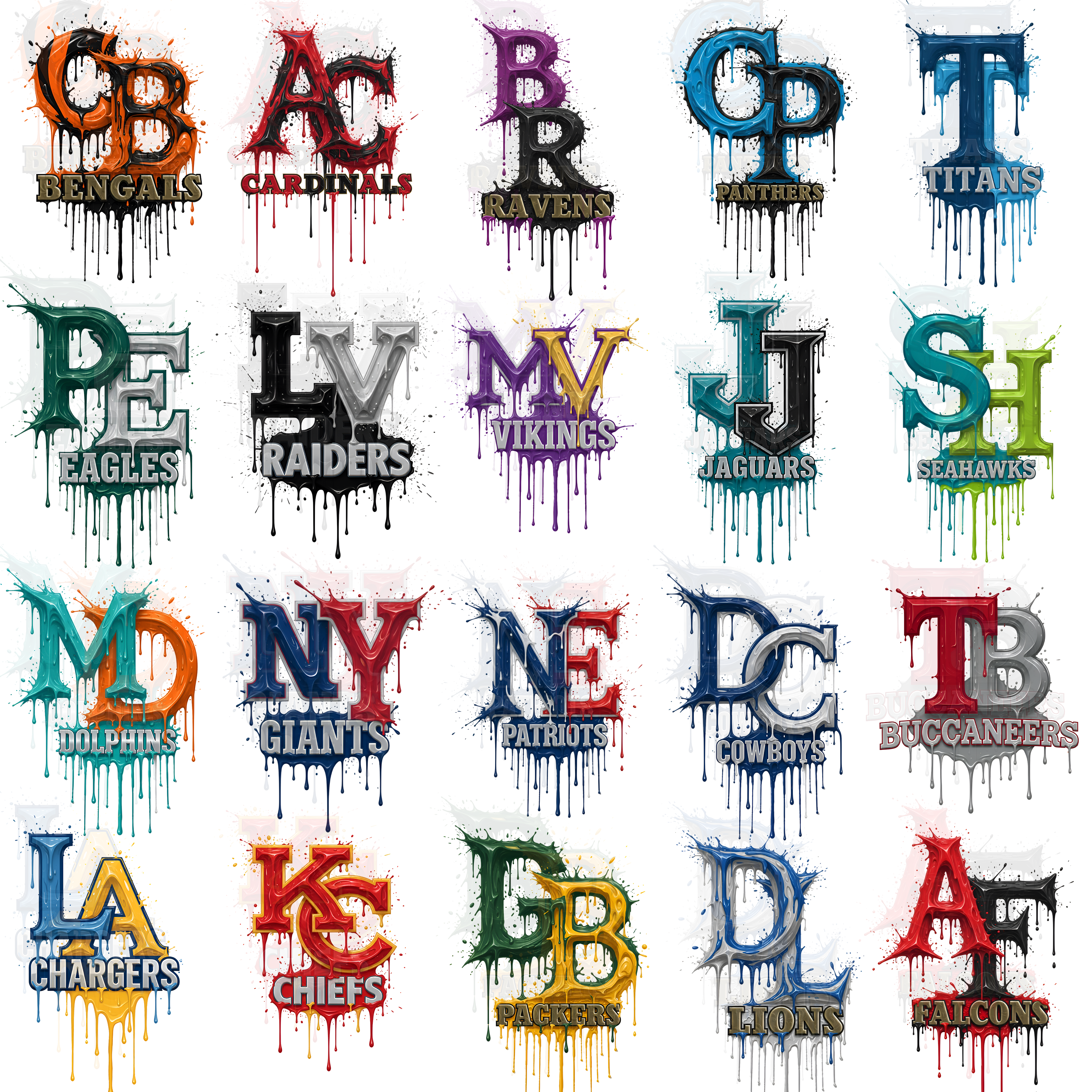 32 Dripping NFL Alphabets designs - Payhip