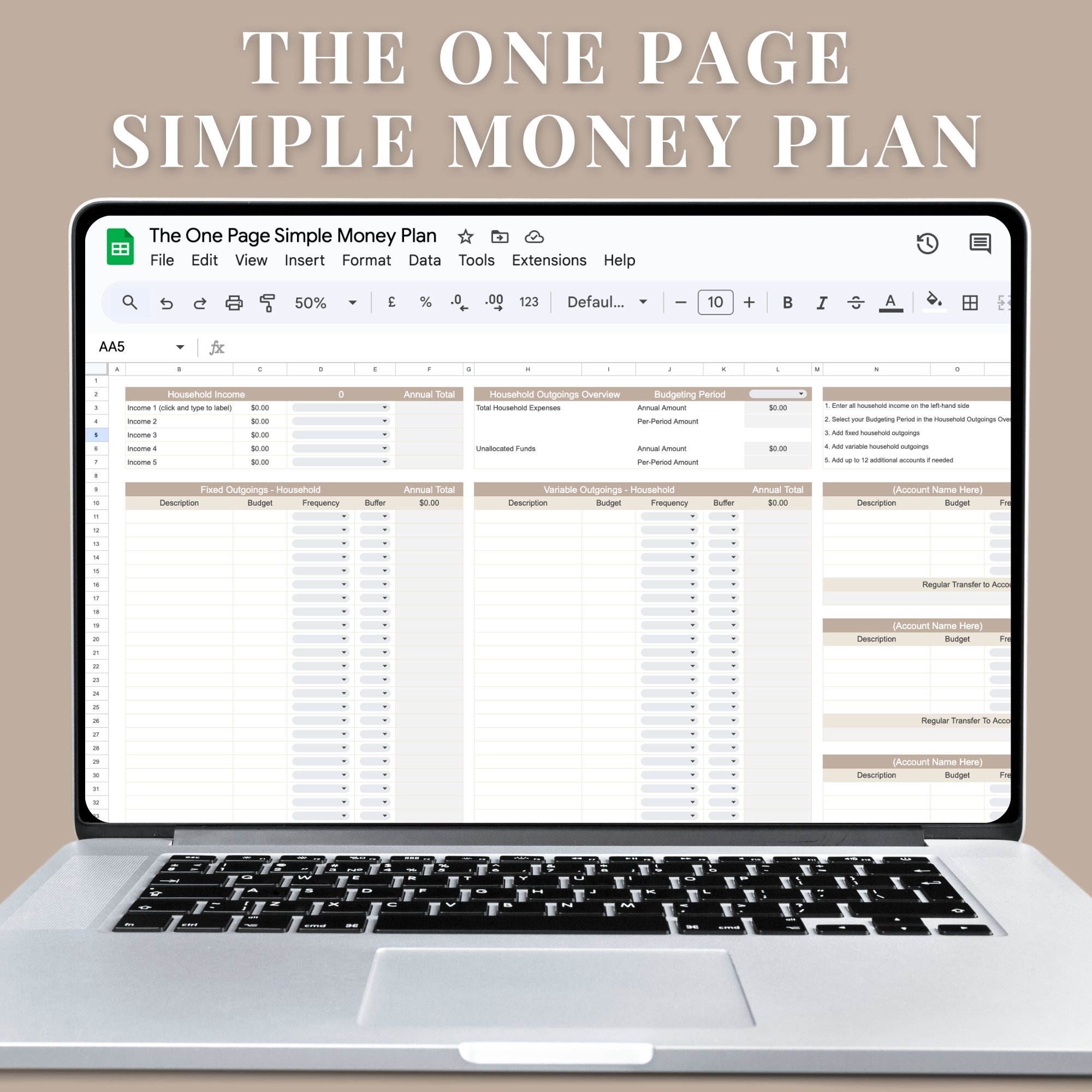 The One Page Simple Money Plan - Payhip