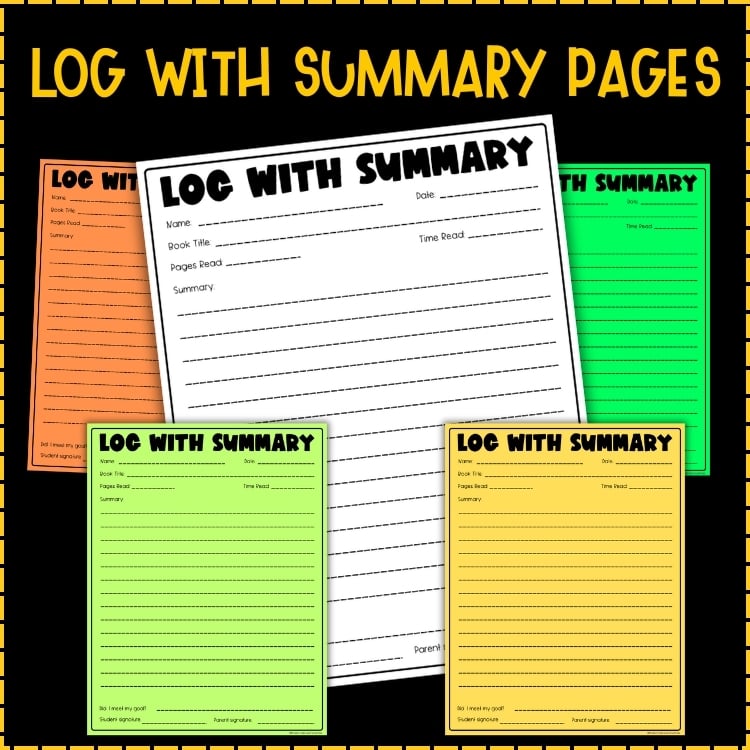 Daily Reading Checklist with Parent Signature - AR Reading Log with ...