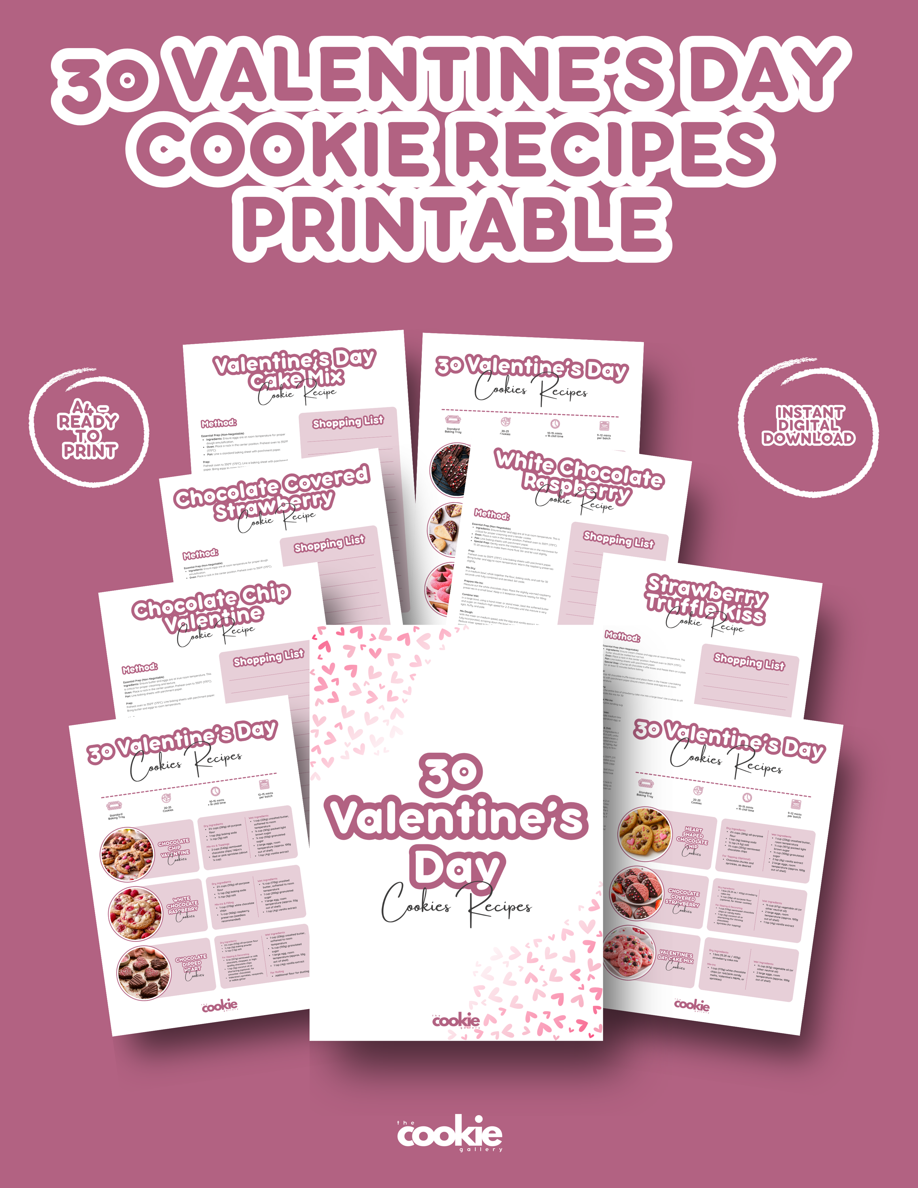 30 Valentine’s Day Cookie Recipe Cards - Payhip