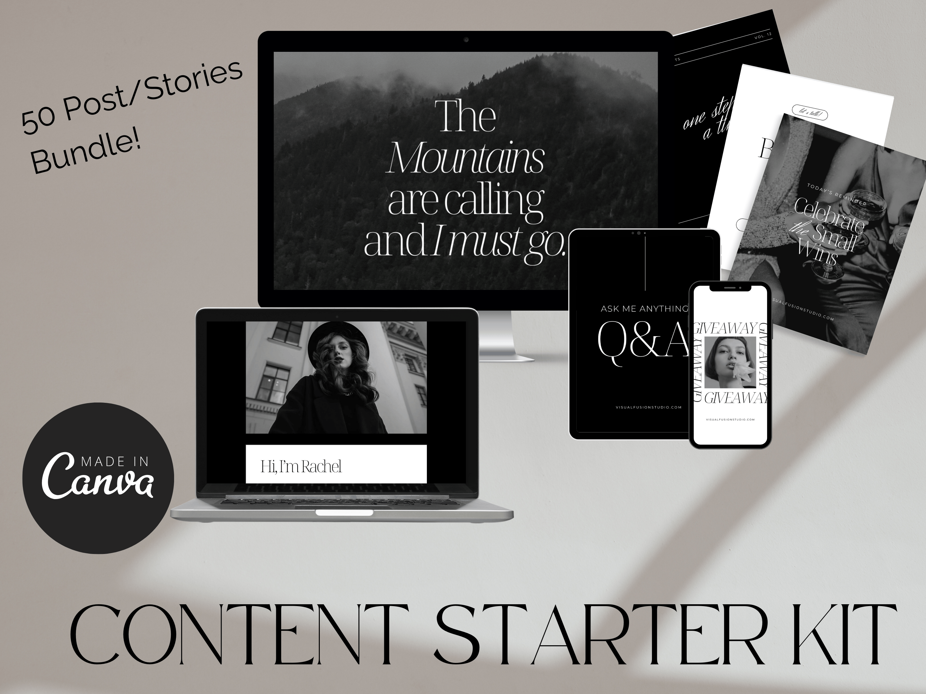 Instagram Starter Content Kit | 25 Posts Animated Stories | Canva ...