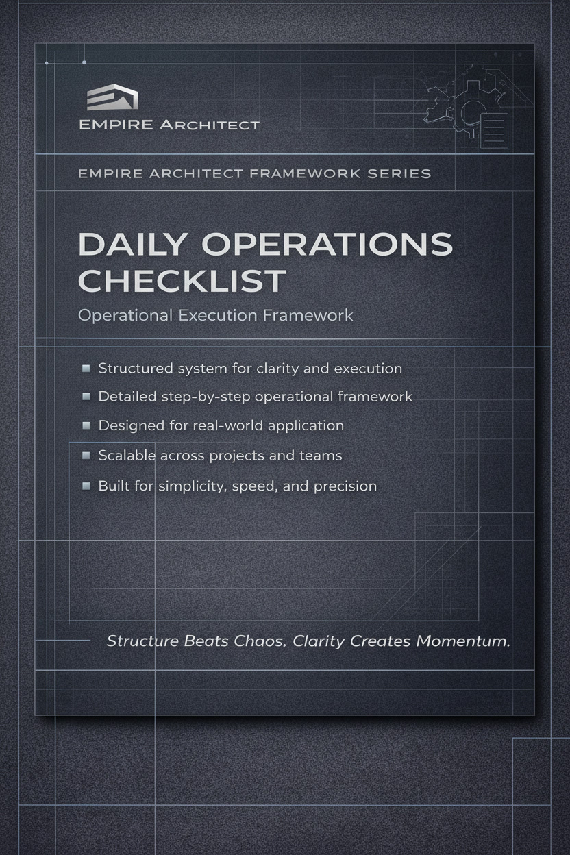 Empire Architect: Daily Operations Checklist (PDF Framework)