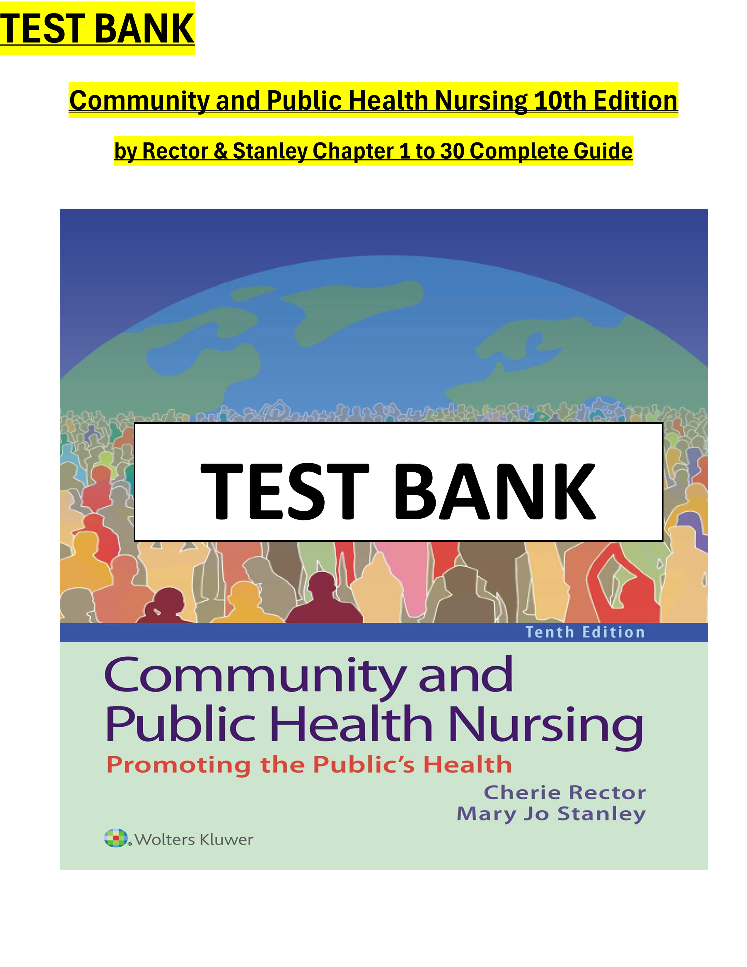 Community & Public Health Nursing (10th Edition) – Practice Questions ...