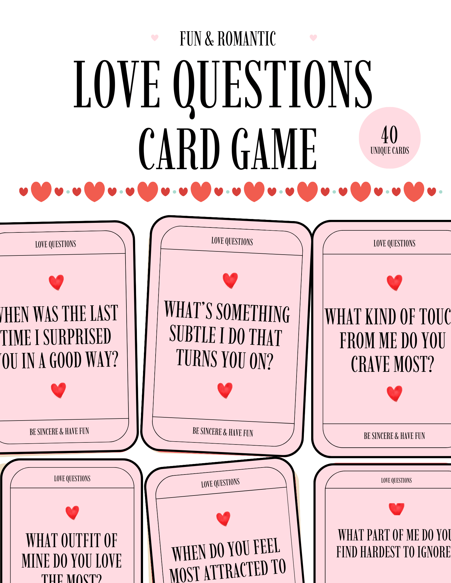 Romantic Couples Card Game | Date Night Questions | Intimate Love ...