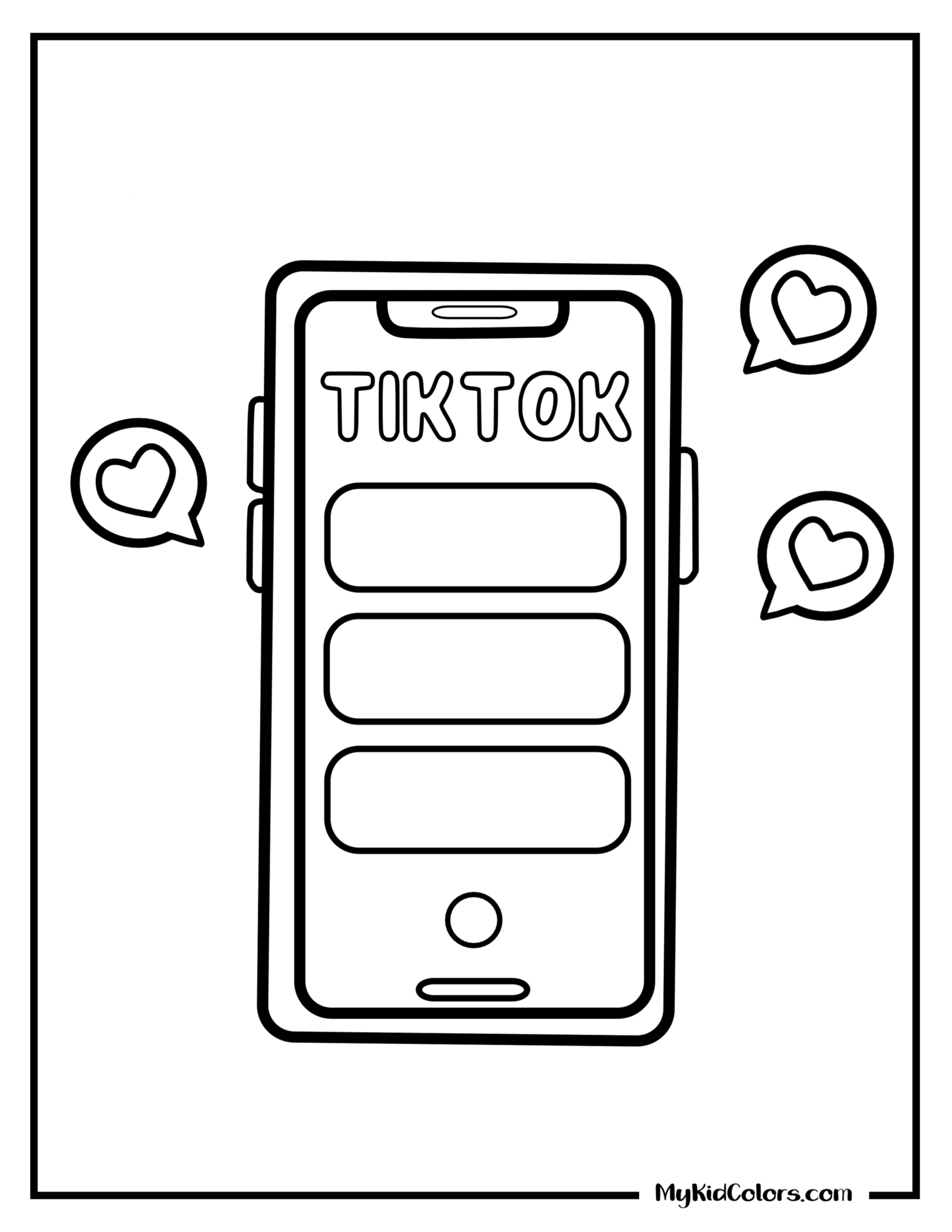 Free Hand-Drawn TikTok Viral Coloring Pages – Inclusive & Teen-Approved ...