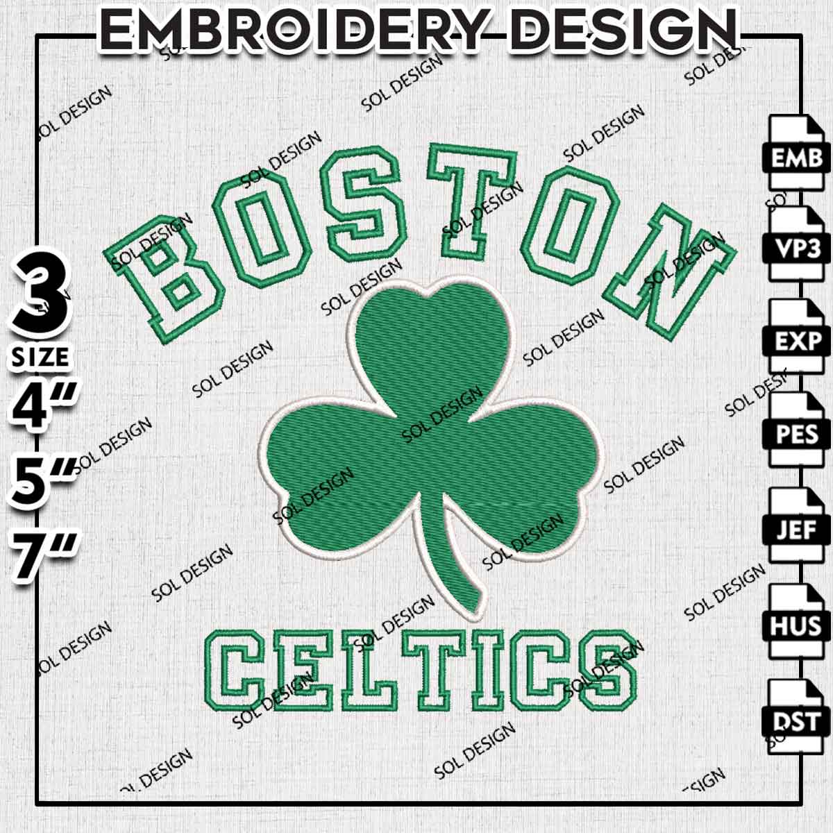 NBA Boston Celtics Team Word Mascot Logo Embroidery Designs, Boston ...