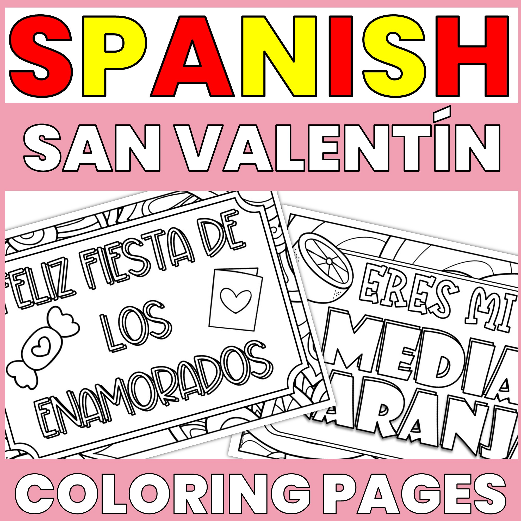 Spanish Valentine's Day Coloring Pages | Hojas de Colorear Del Día de ...