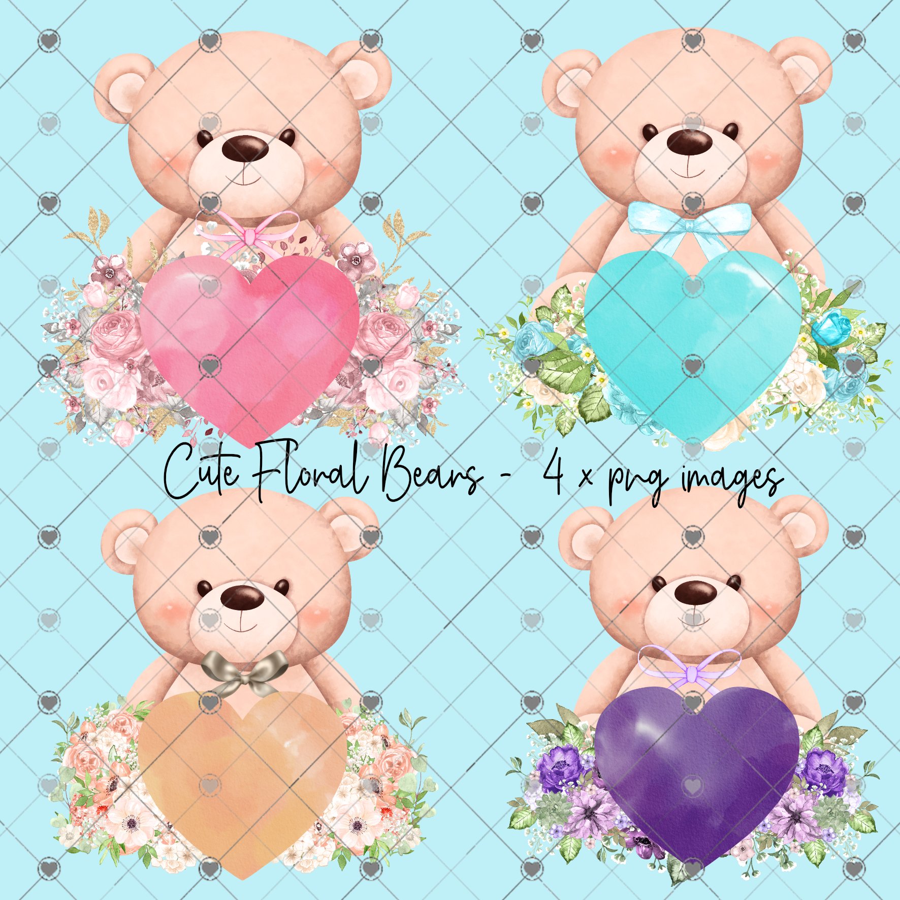 Cute Floral Bears - Payhip
