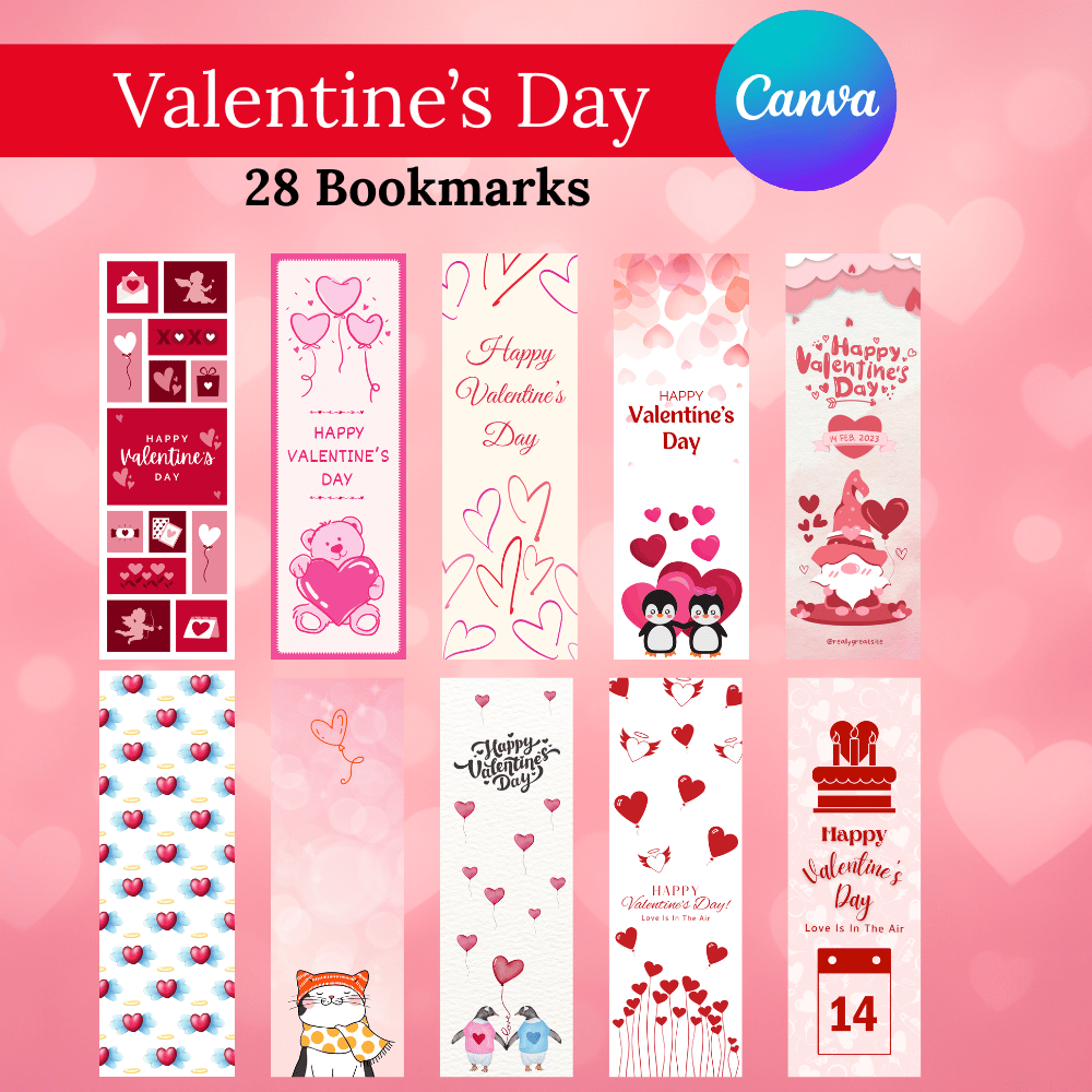 28 Valentine's Day Bookmarks - Payhip
