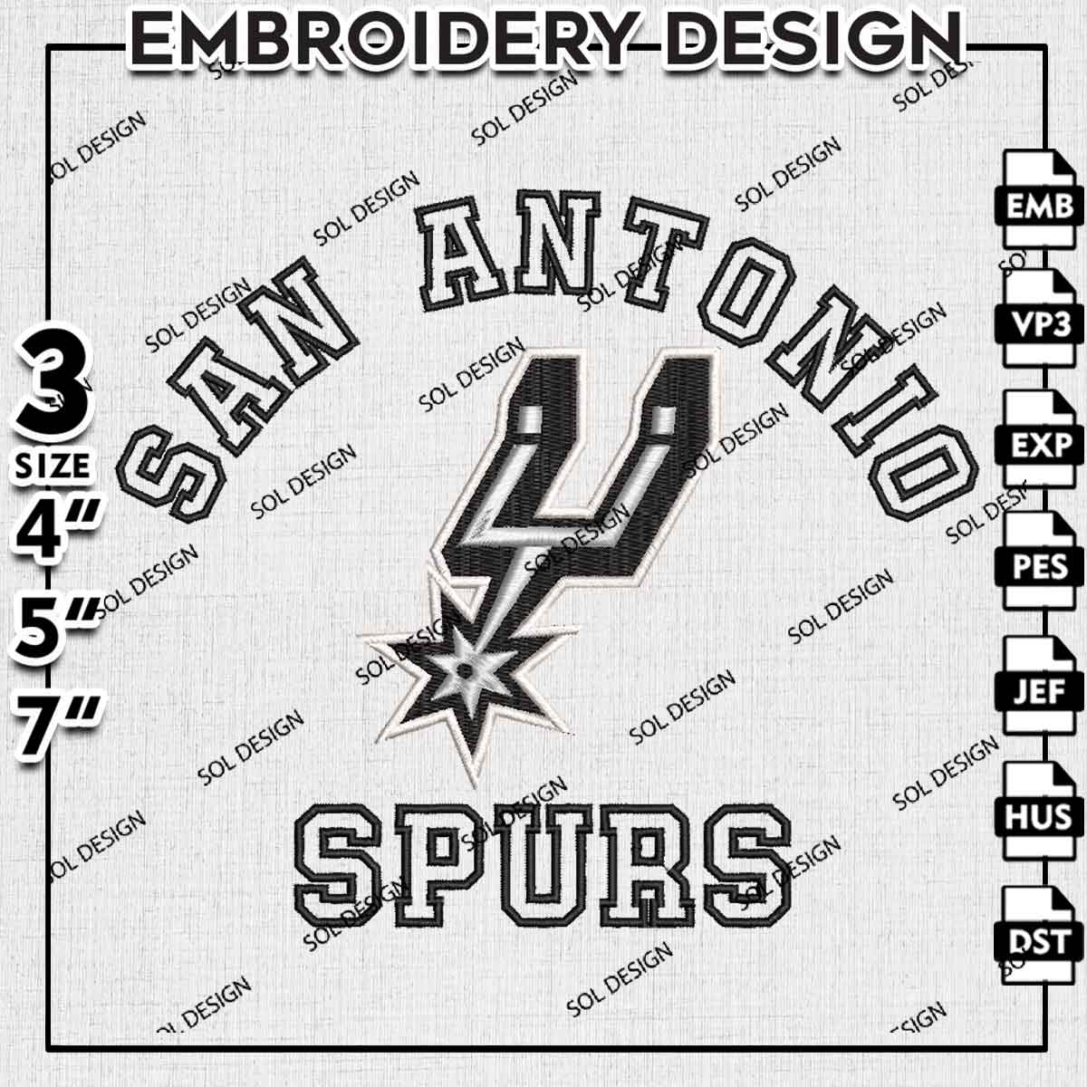 NBA San Antonio Spurs Team Word Mascot Logo Embroidery Designs, San ...