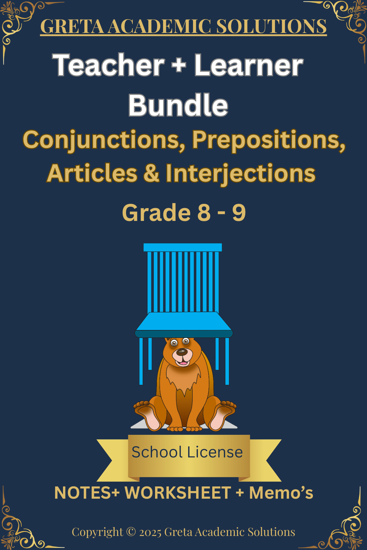 Grade 8-9 English: Conjunctions, Prepositions, Articles & Interjections ...