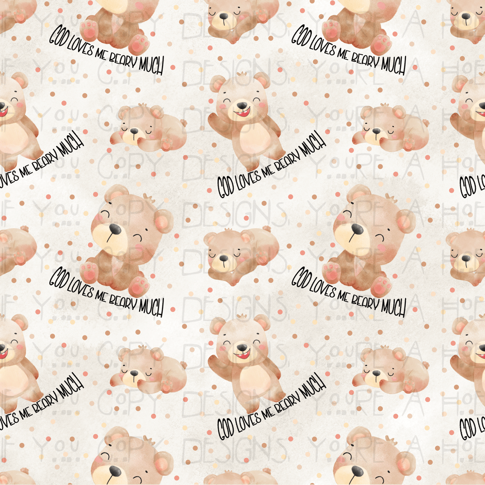 God Loves Me Beary Much Seamless - Payhip