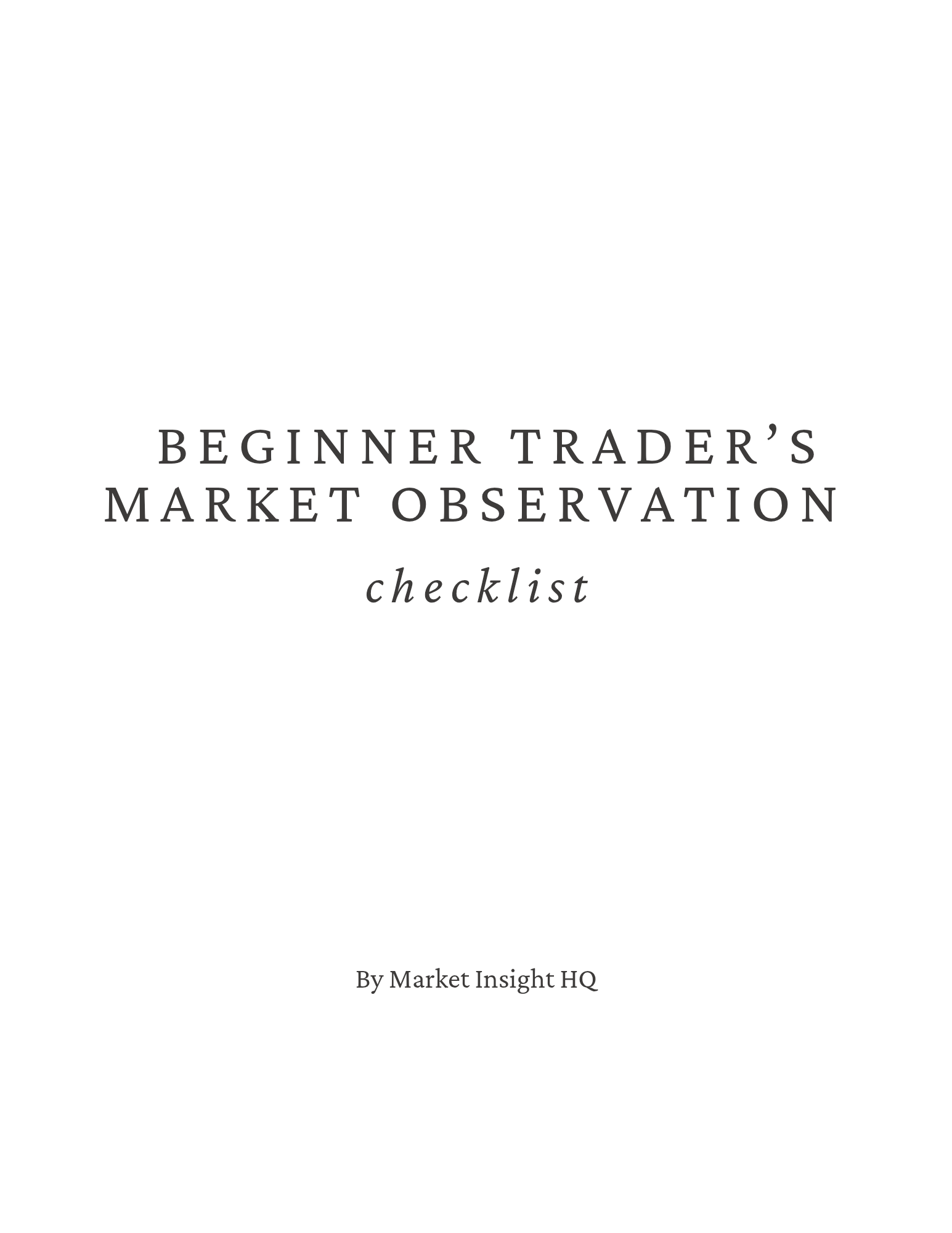 FREE Market Observation Checklist - Payhip