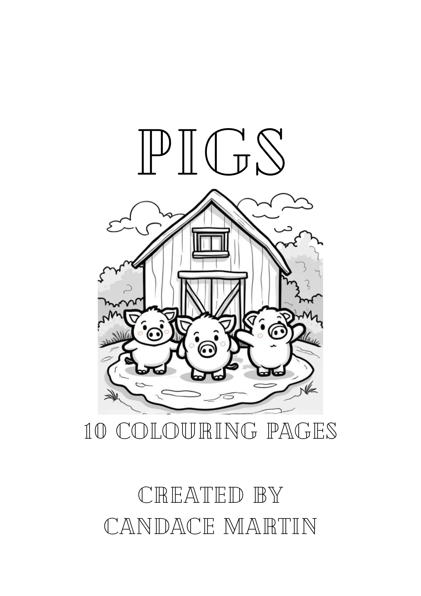 PIGS-10 Easy, Printable Colouring Pages (PDF) - Payhip