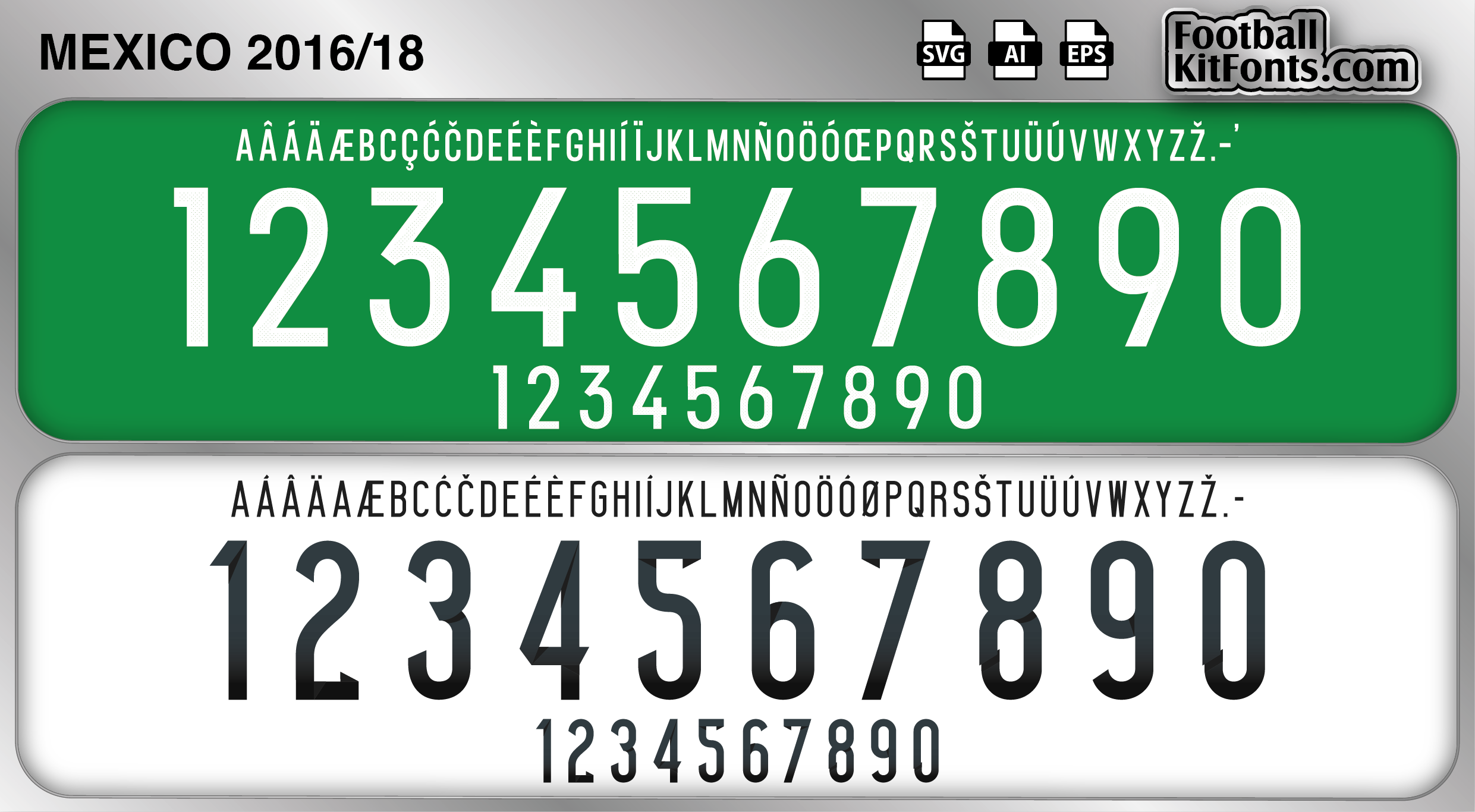 Mexico 2016-18 Vector Font