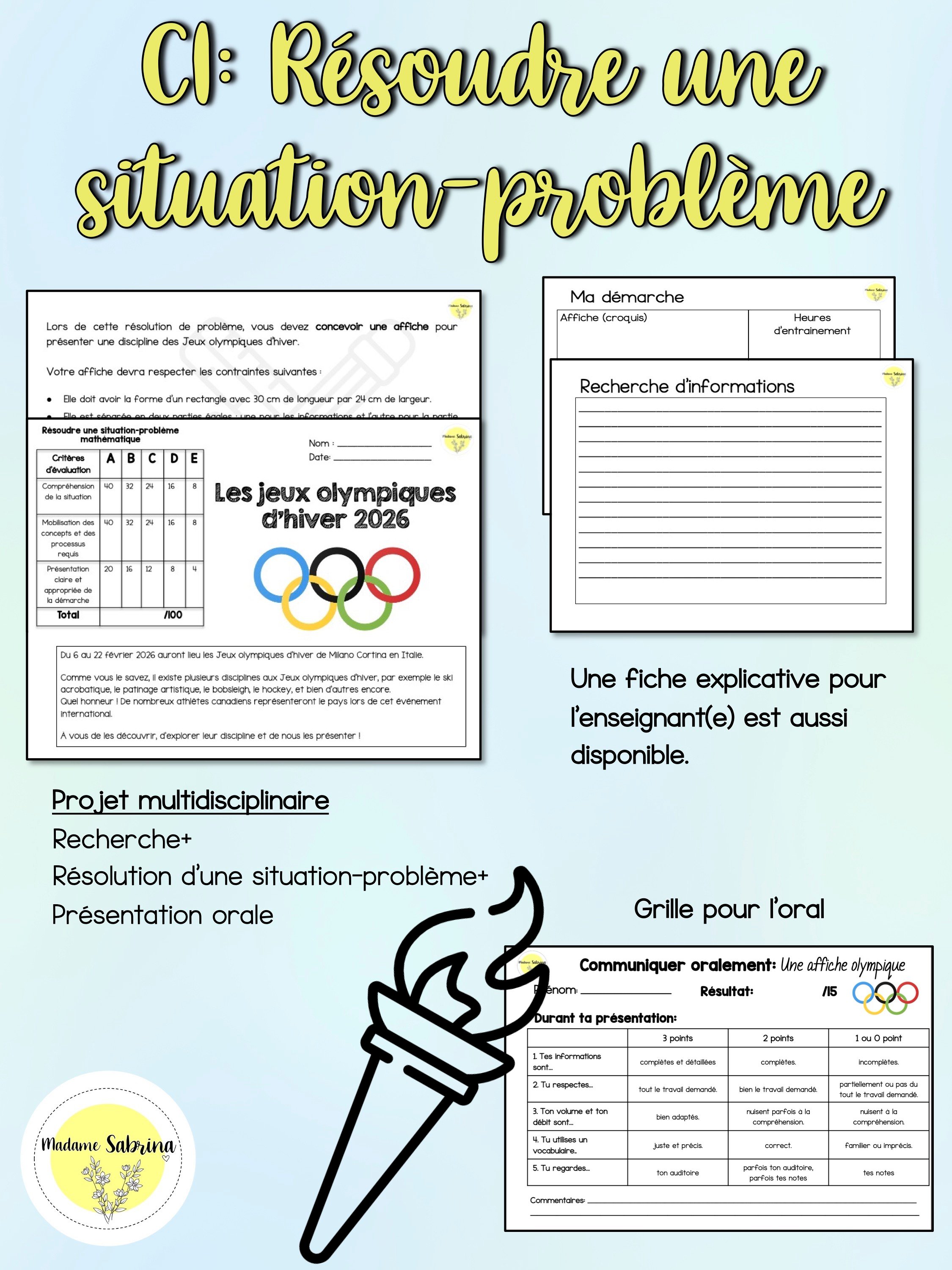 Jeux olympiques -c1 (Résoudre une situation-problème) 2e et 3e cycle ...