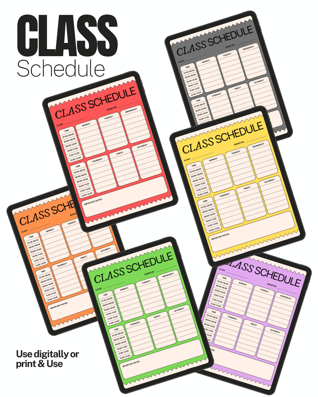 Class Schedules/ Planner (Pre-School & Above) - Payhip