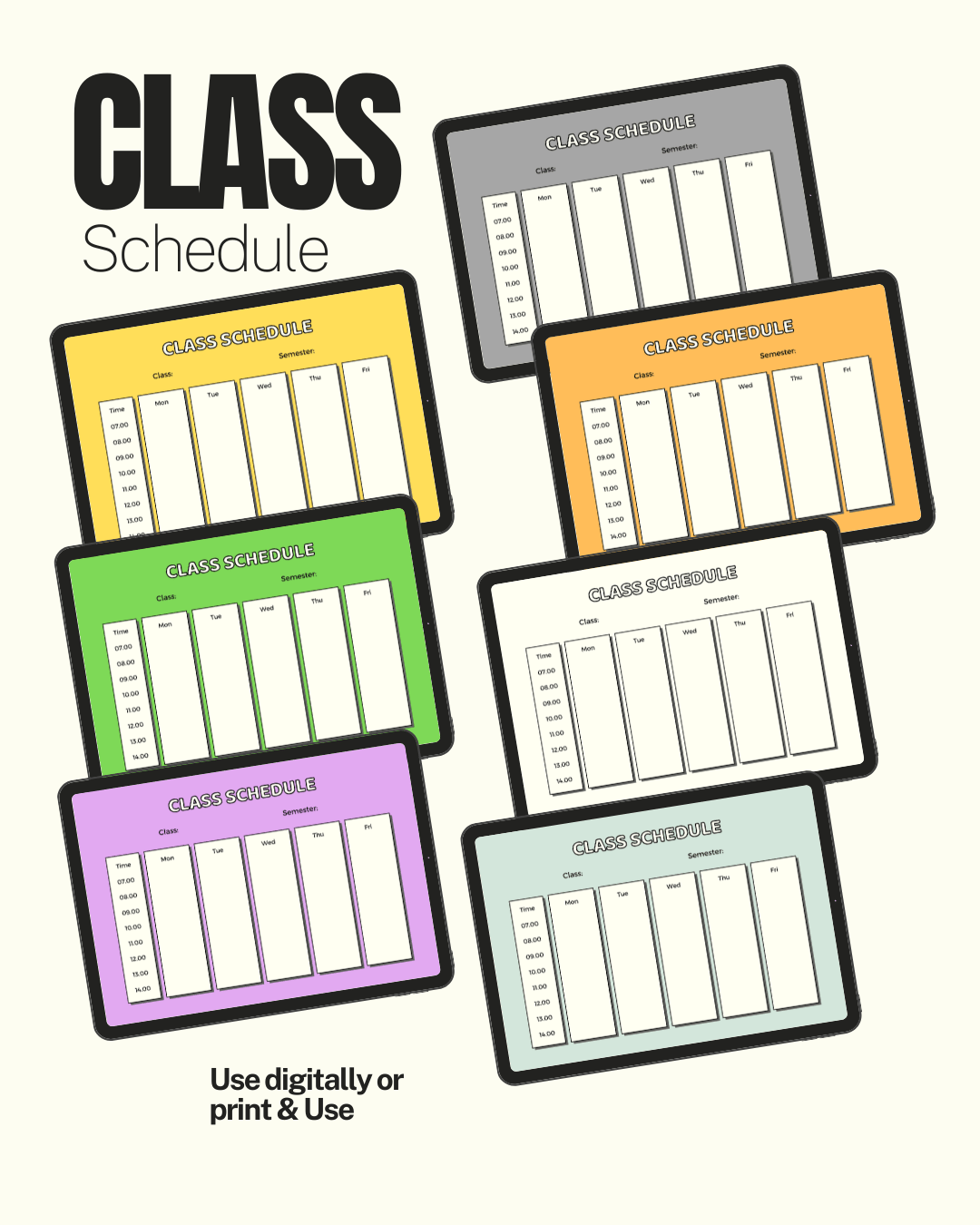 Class Schedules/ Planner (Pre-School & Above) - Payhip