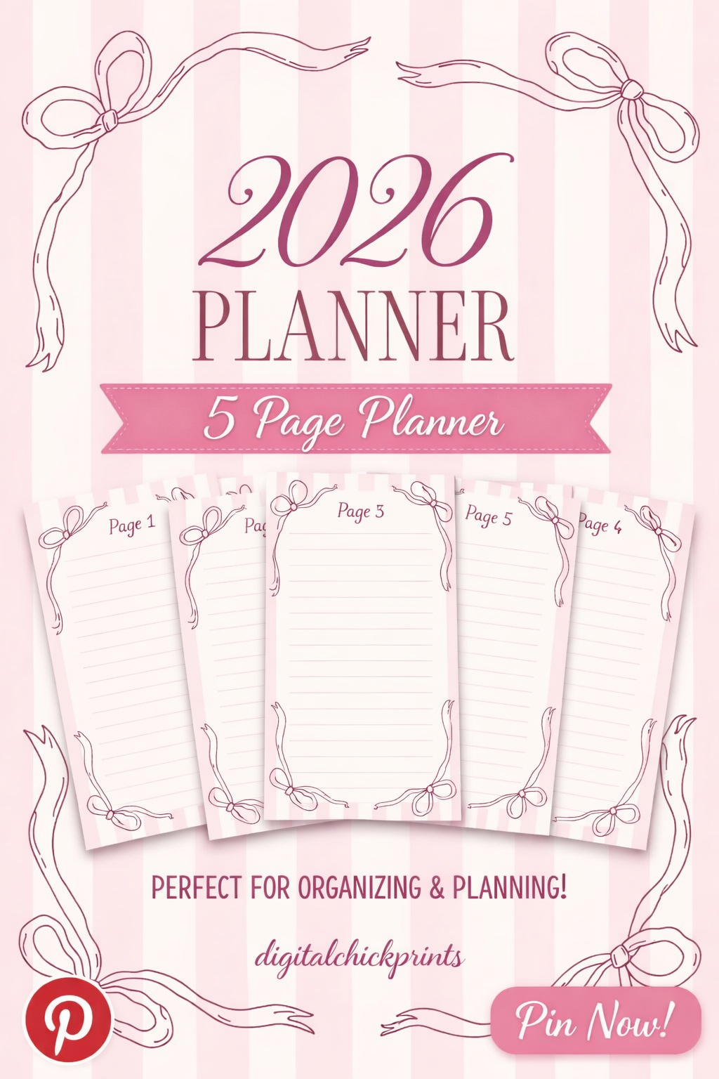 pink & white 2026 digital planner template - Payhip