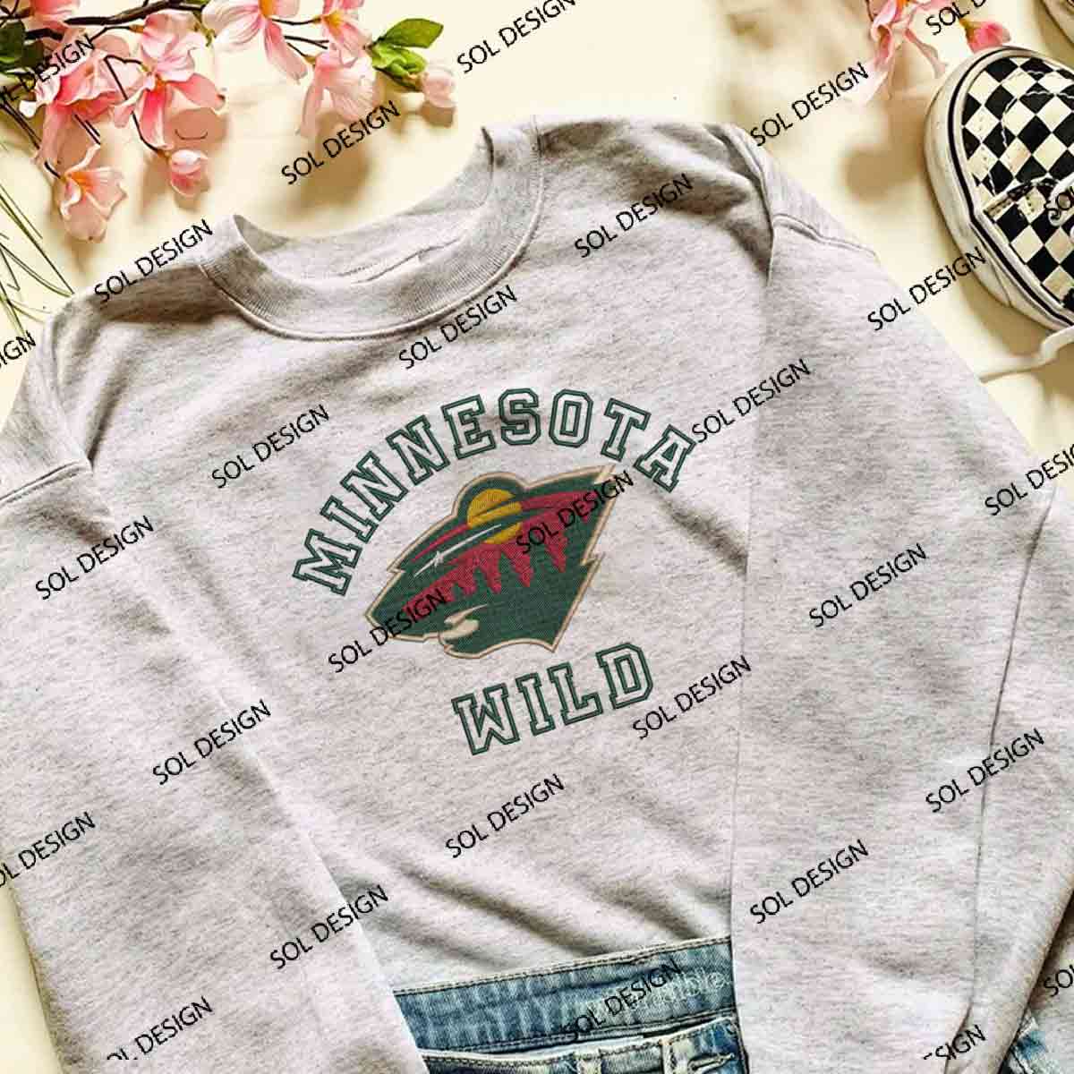 NHL Minnesota Wild Team Word Mascot Logo Embroidery Designs, Minnesota ...