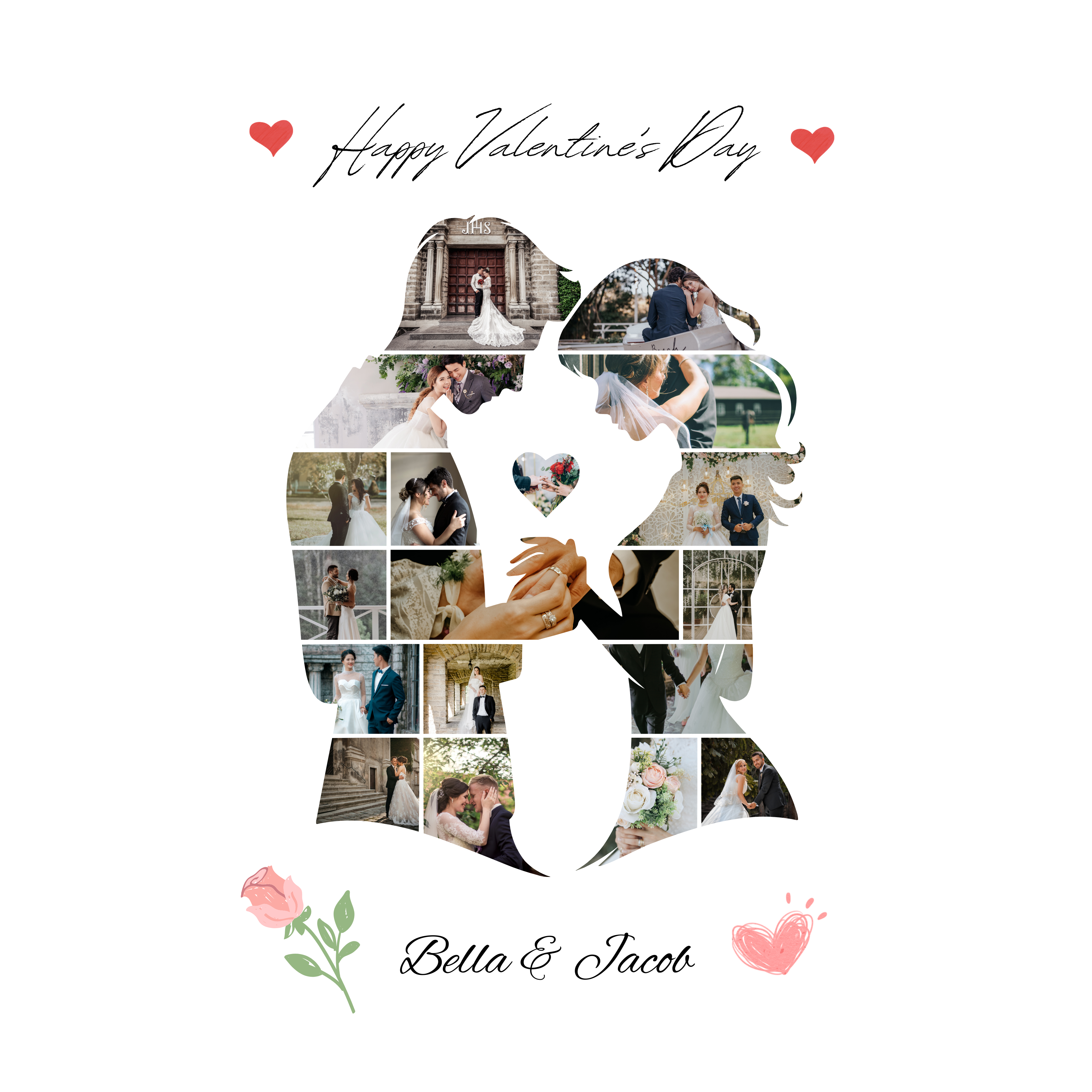 Couple Valentine Photo Collage Canva Template Part 1 - Payhip