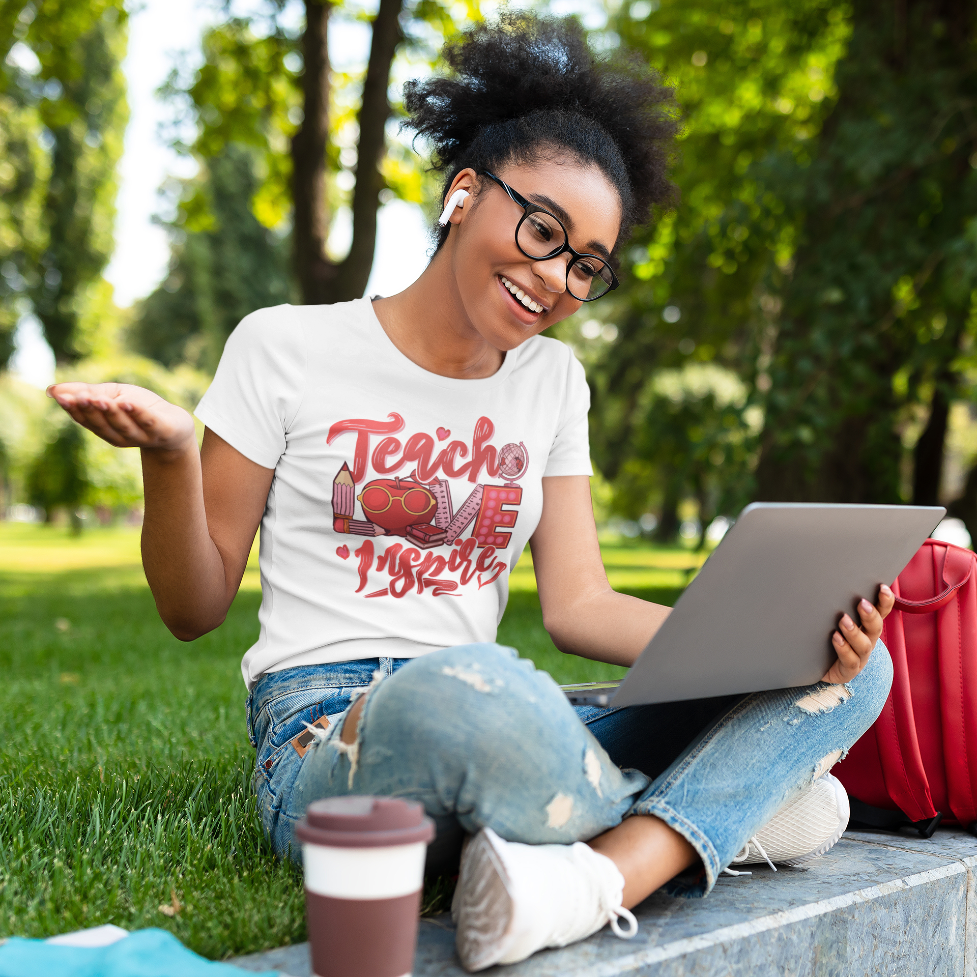 Teach. Love. Inspire. Red & Pink Shirt - Payhip