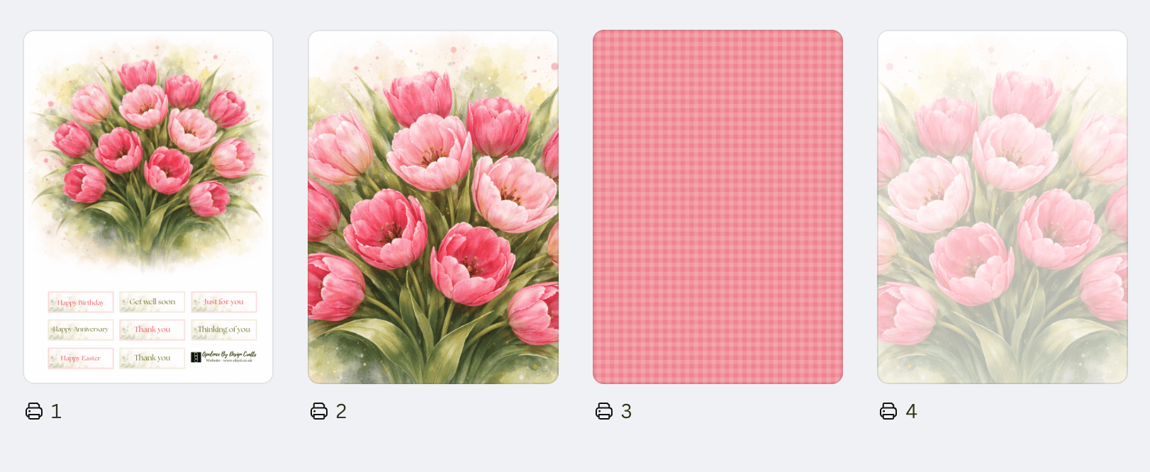 Opulence By Design Crafts Beautiful Blooms Pink Tulips Cardmaking Kit ...
