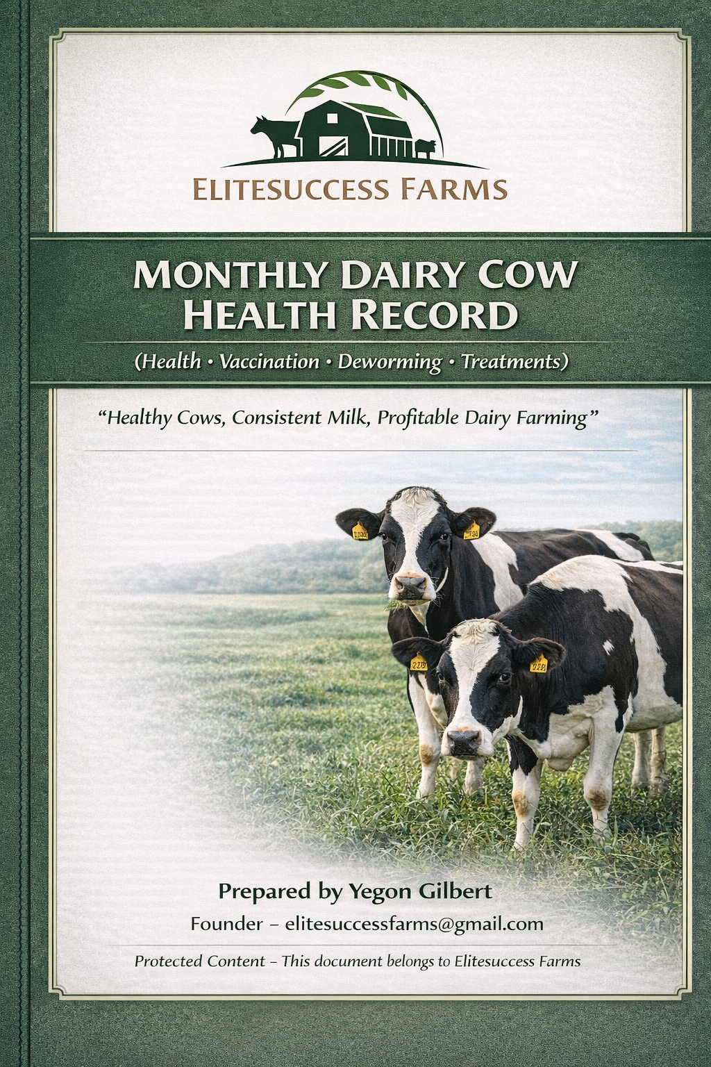 Monthly Dairy Cow Health Record - Payhip