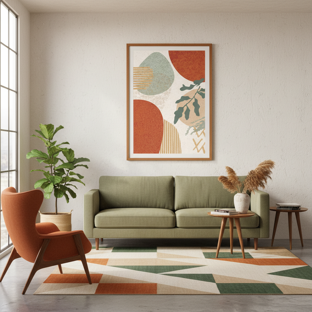 Earthy Abstract Art Print 3 – Boho Chic Wall Décor with Natural ...
