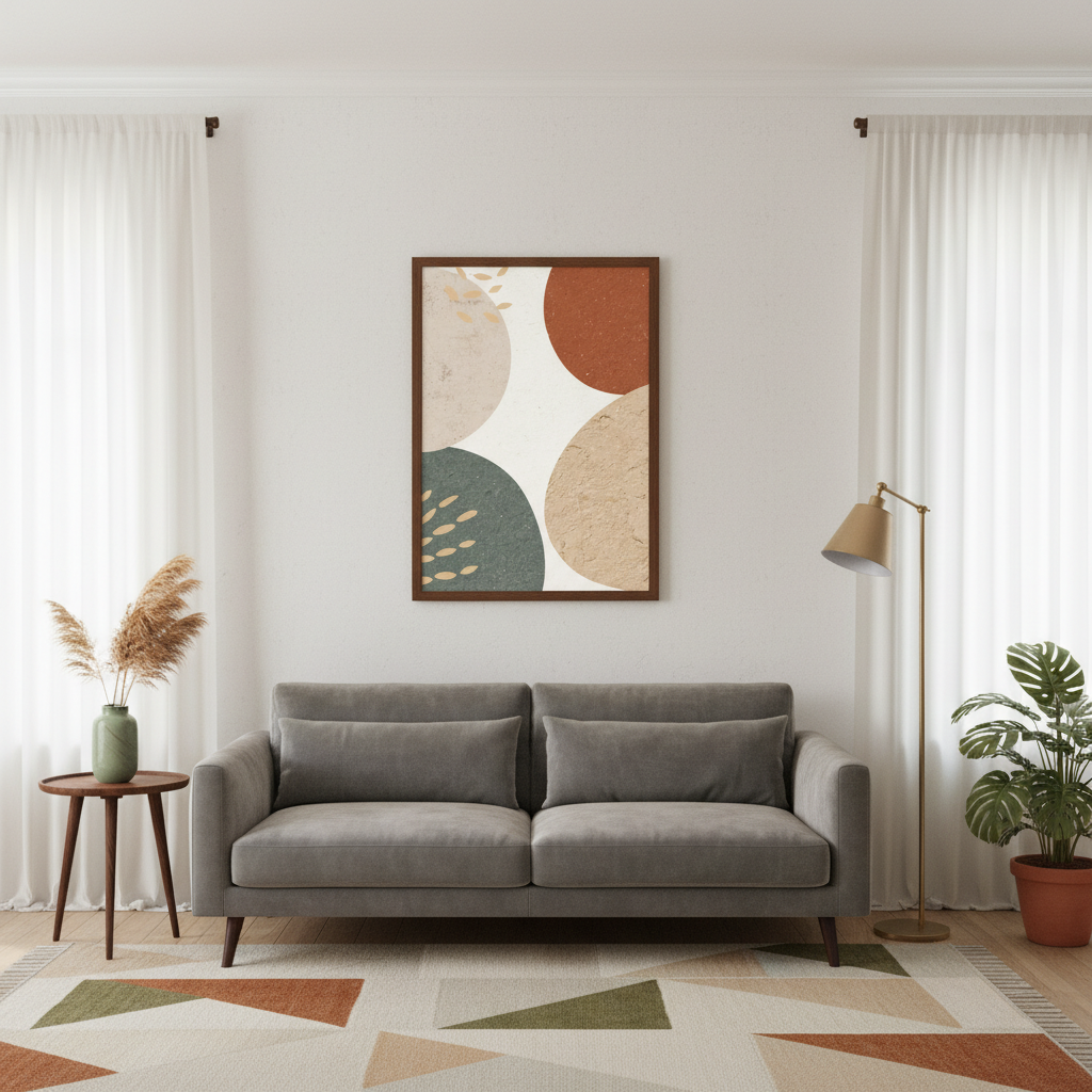 Earthy Abstract Art Print 5 – Boho Chic Wall Décor with Natural ...
