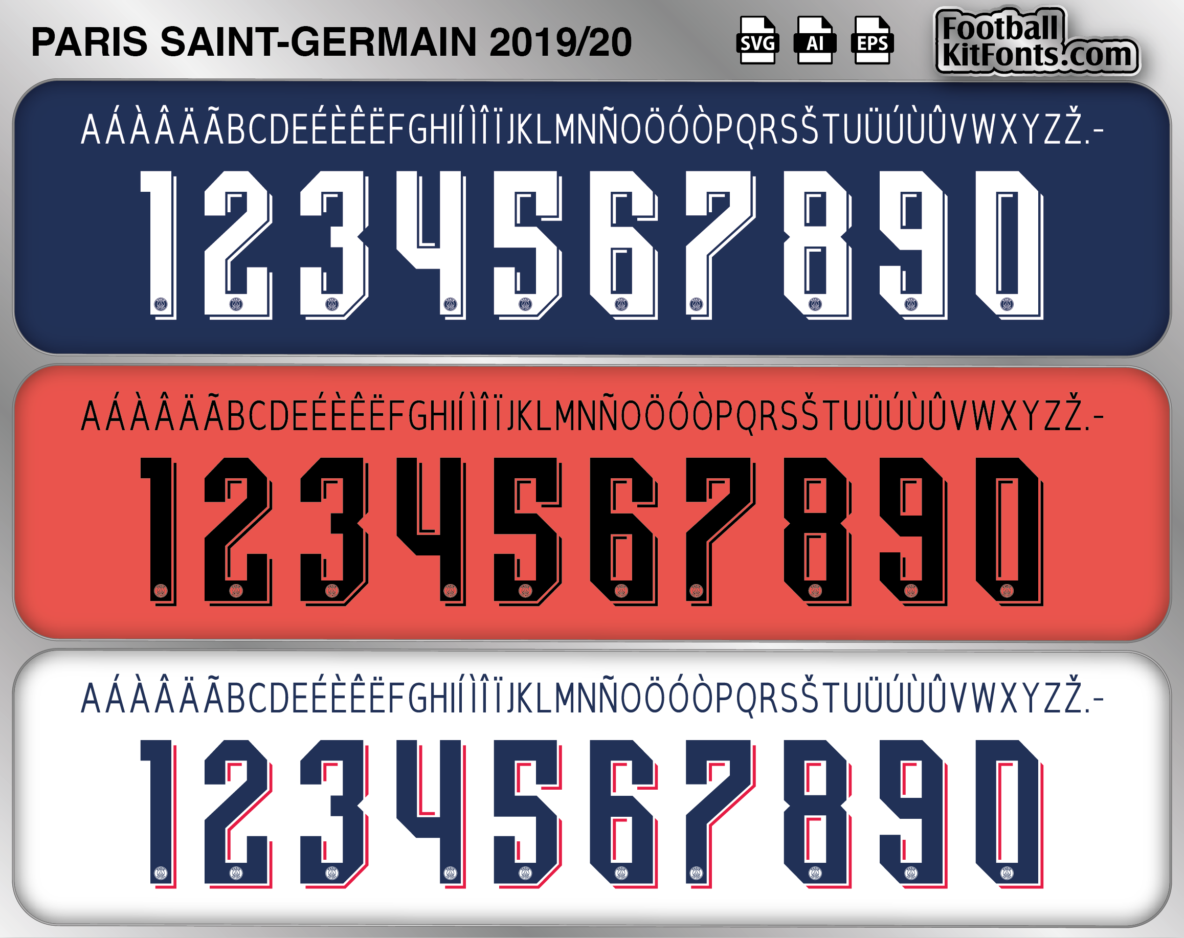 PSG 2019-20 Vector Font