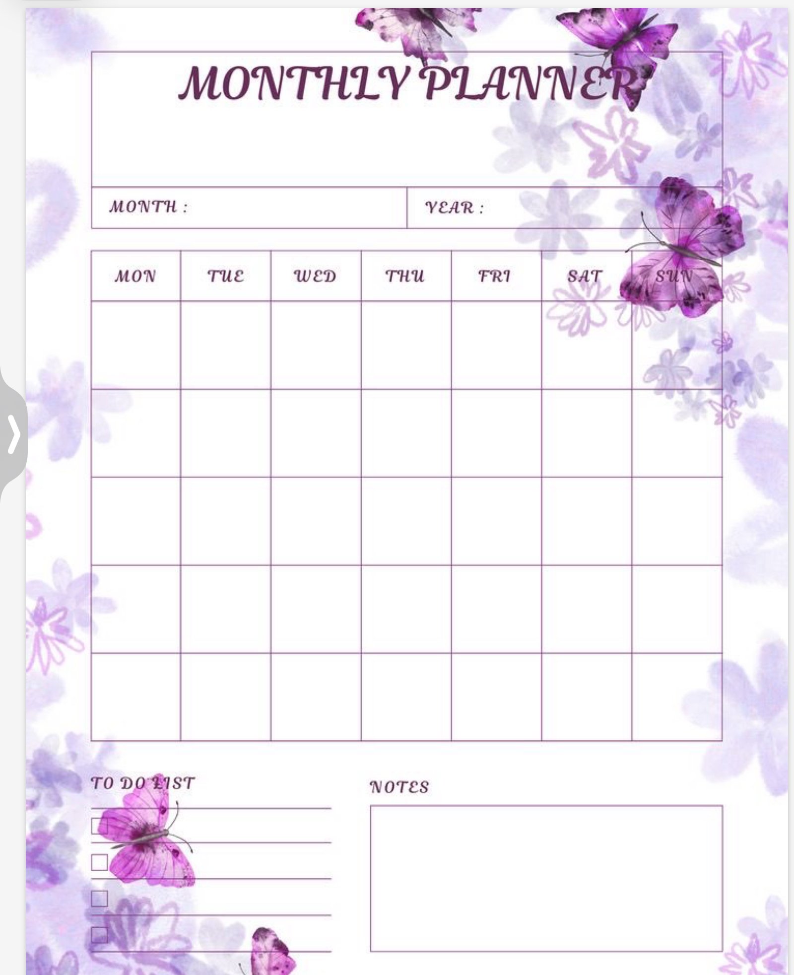 Butterfly planner 13 pages - Payhip