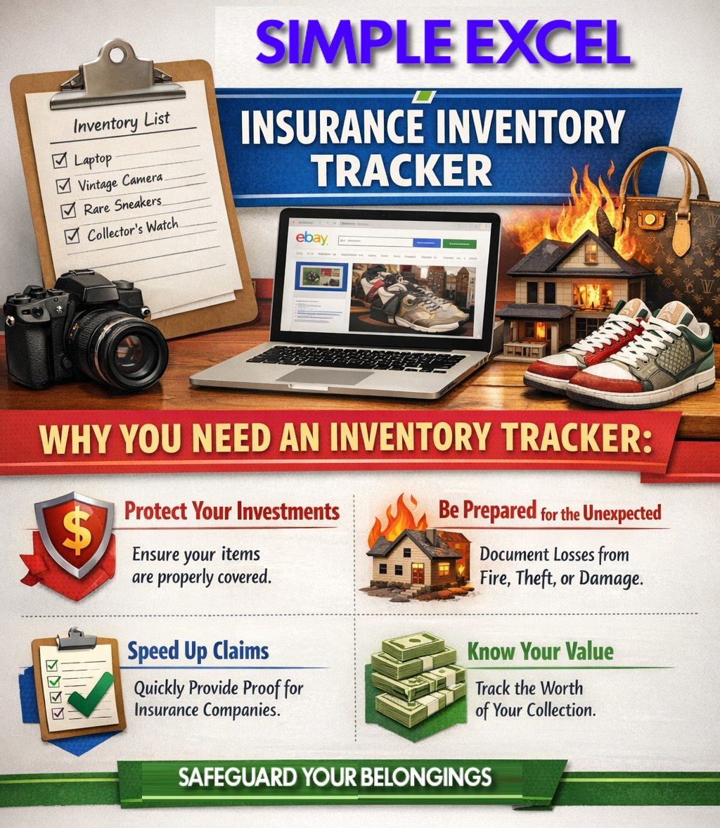 Simple Insurance Inventory Tracker Spreadsheet | Home Contents ...