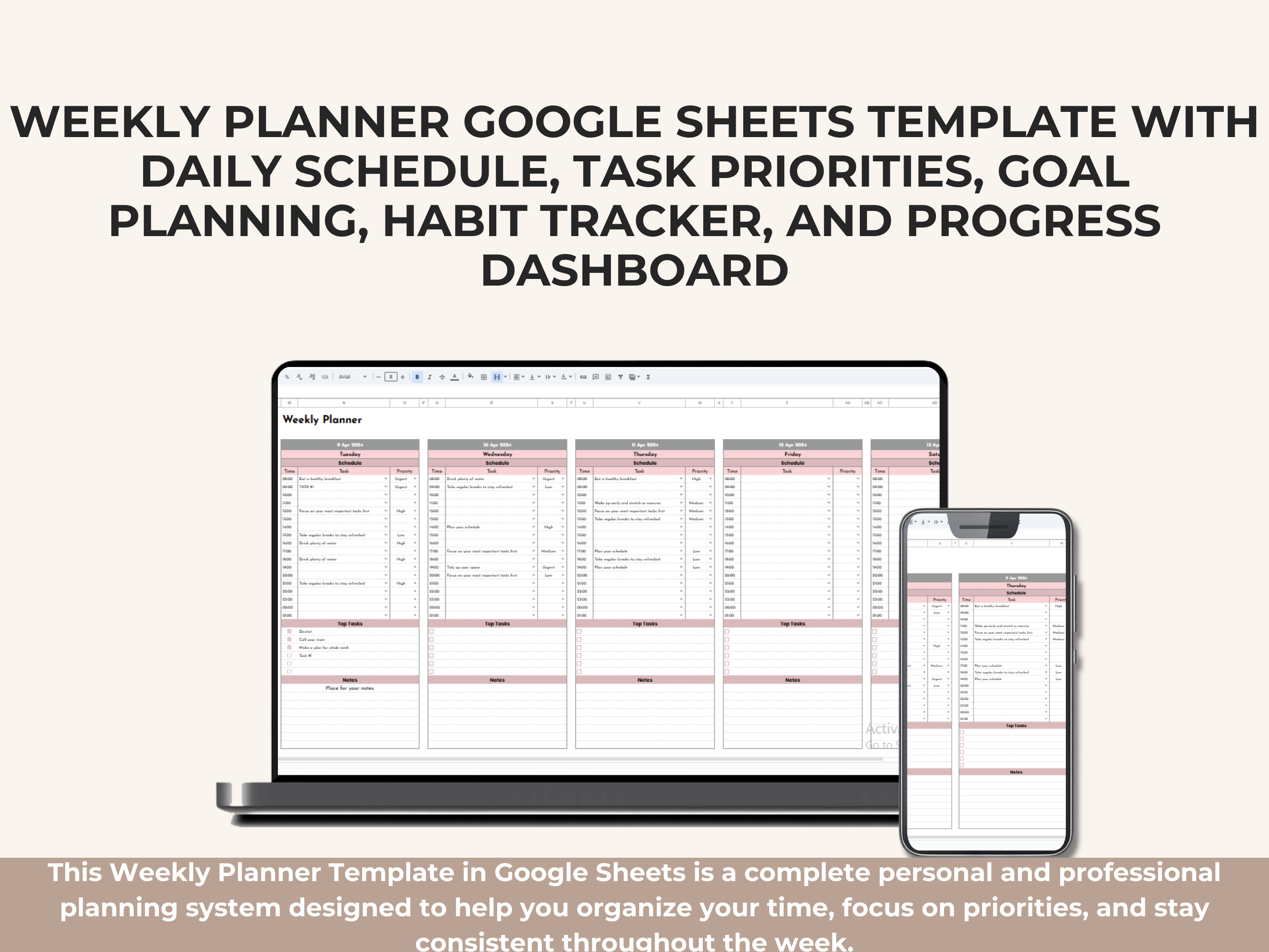 Weekly Planning Template Google Sheets