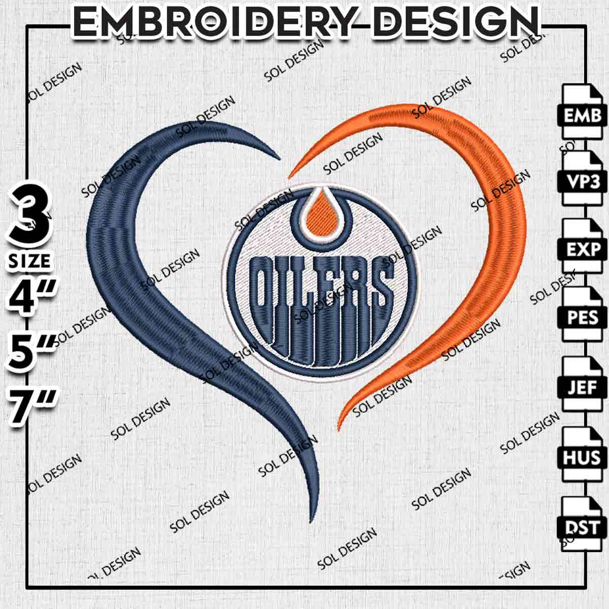 Edmonton Oilers Team Heart Logo Embroidery Designs, Edmonton Oilers ...