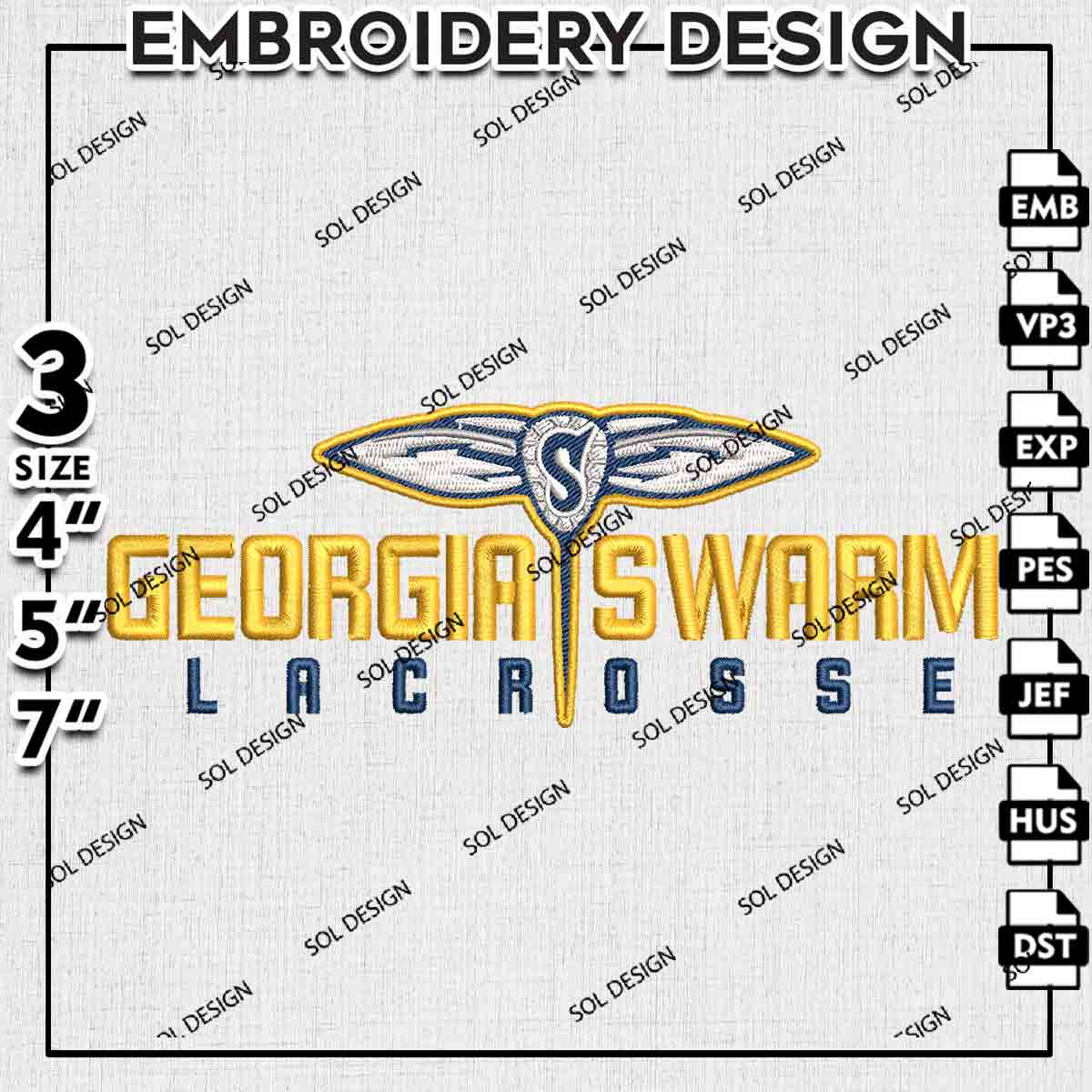 Georgia Swarm Lacrosse Team Logo Embroidery Designs, Georgia Swarm ...