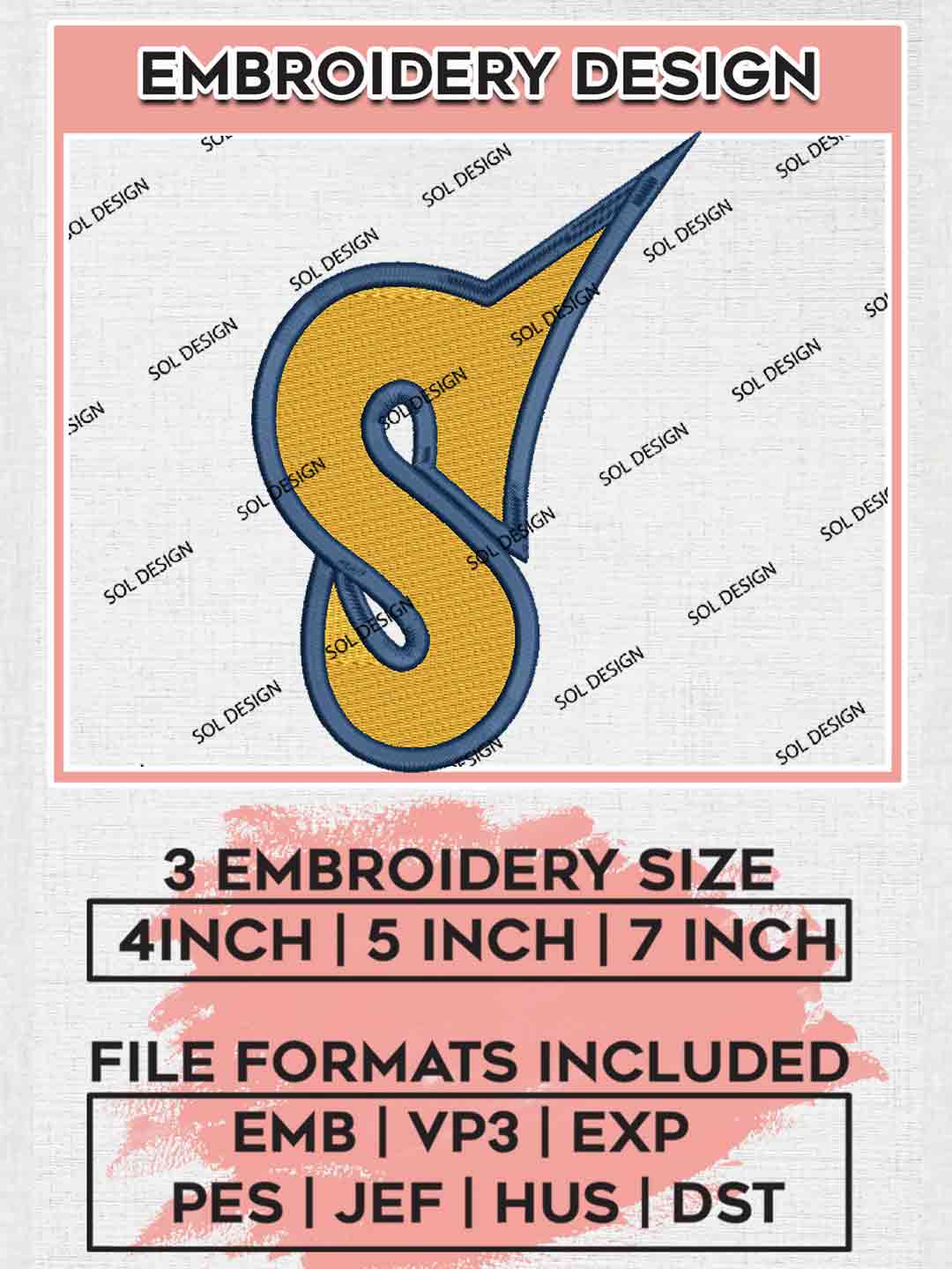 Georgia Swarm Team Letter Logo Embroidery Designs, Georgia Swarm ...