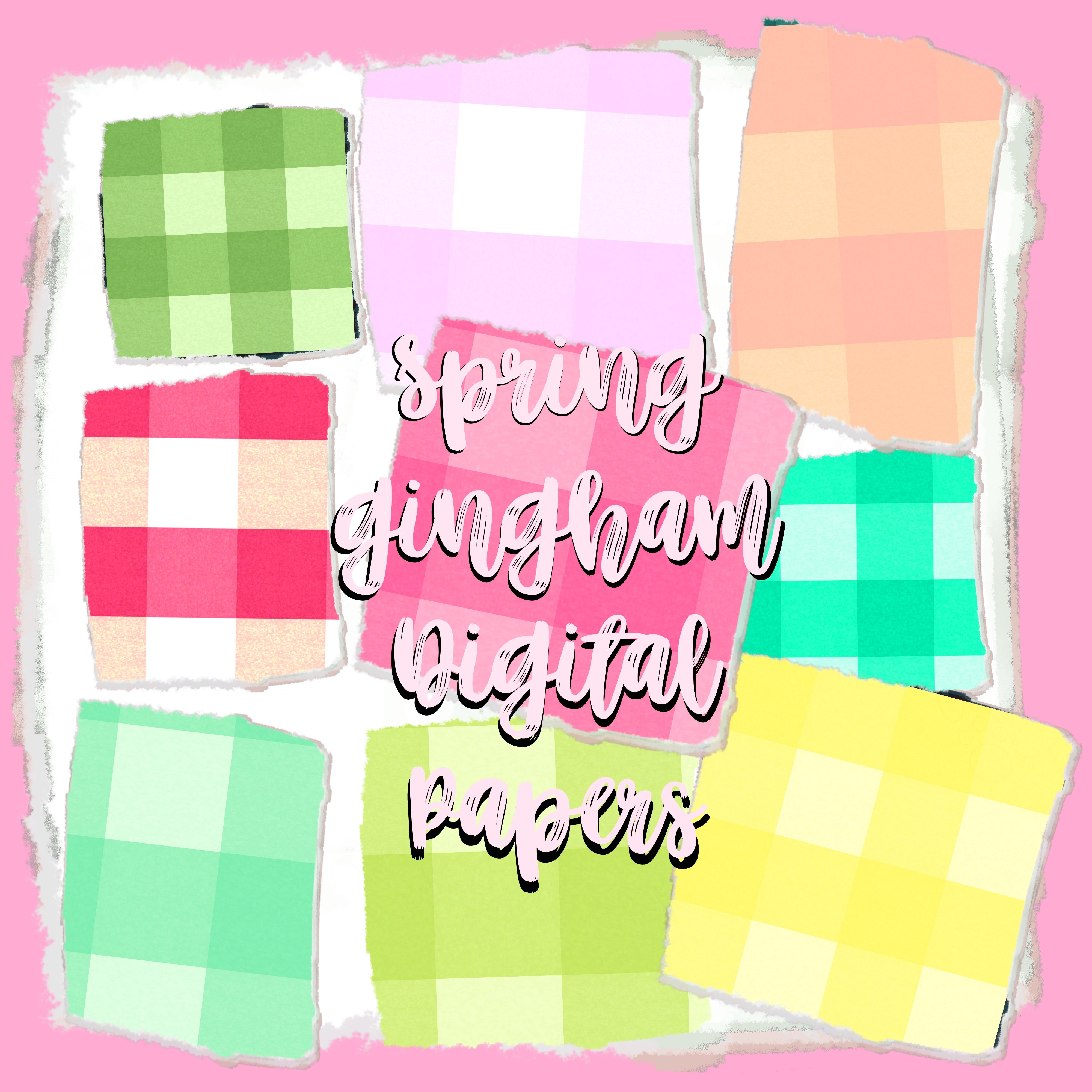 Spring Gingham Digital Paper Pack - Payhip
