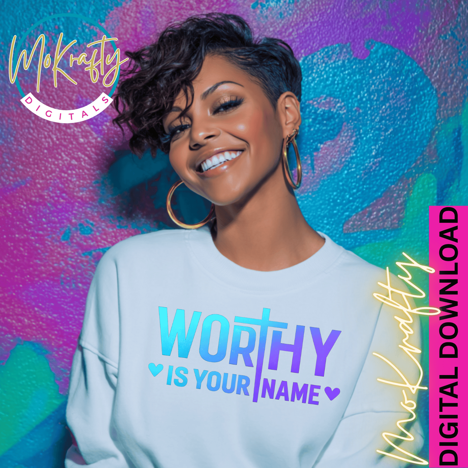 Worthy Is Your Name Blue Purple PNG | Christian Praise Quote Design ...