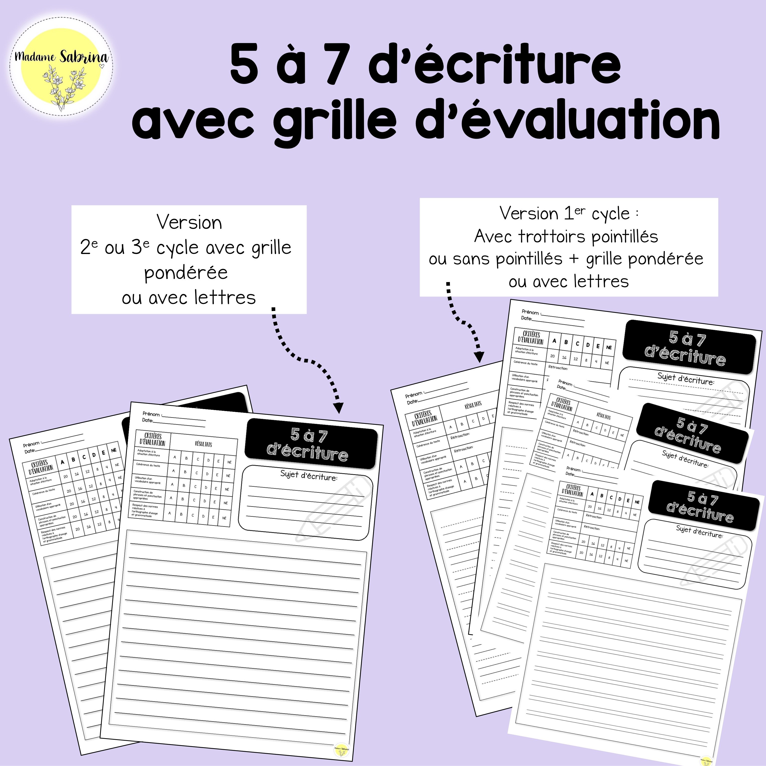 5à7 d'écriture pour tous les cycles avec grille - Payhip