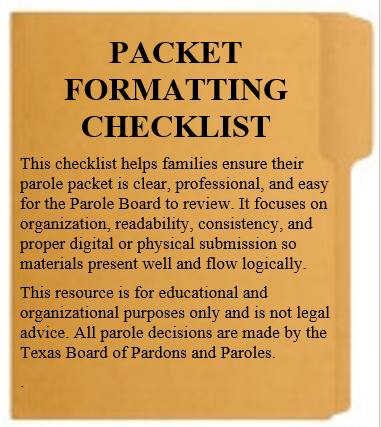 Parole Packet Formatting Checklist - Payhip