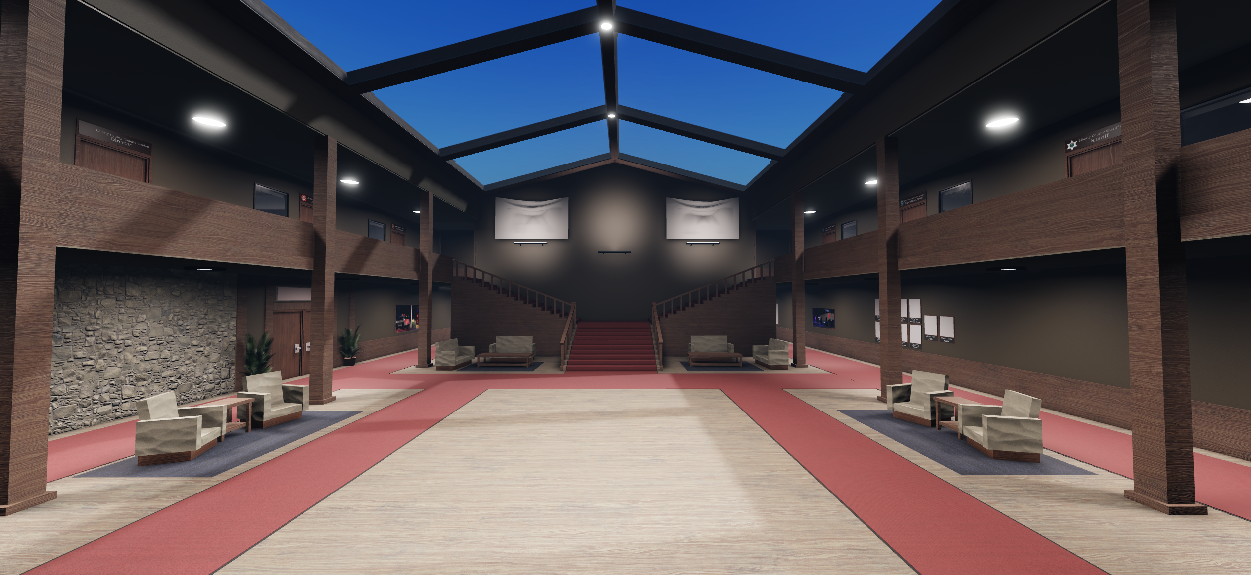 Low-Poly Roblox Community Center Building Map (With Offices)