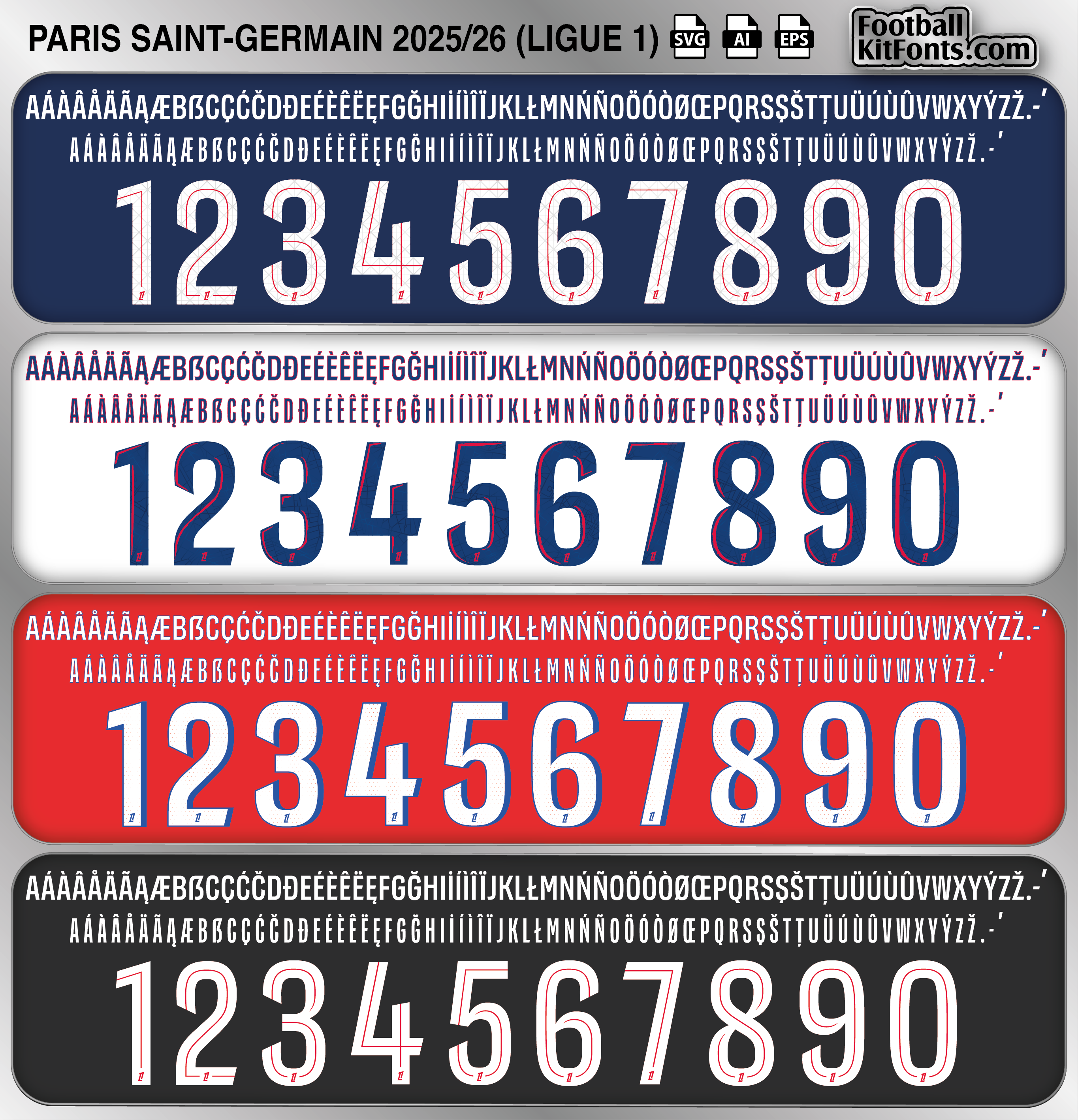 PSG 2025-26 Ligue 1 Vector Font