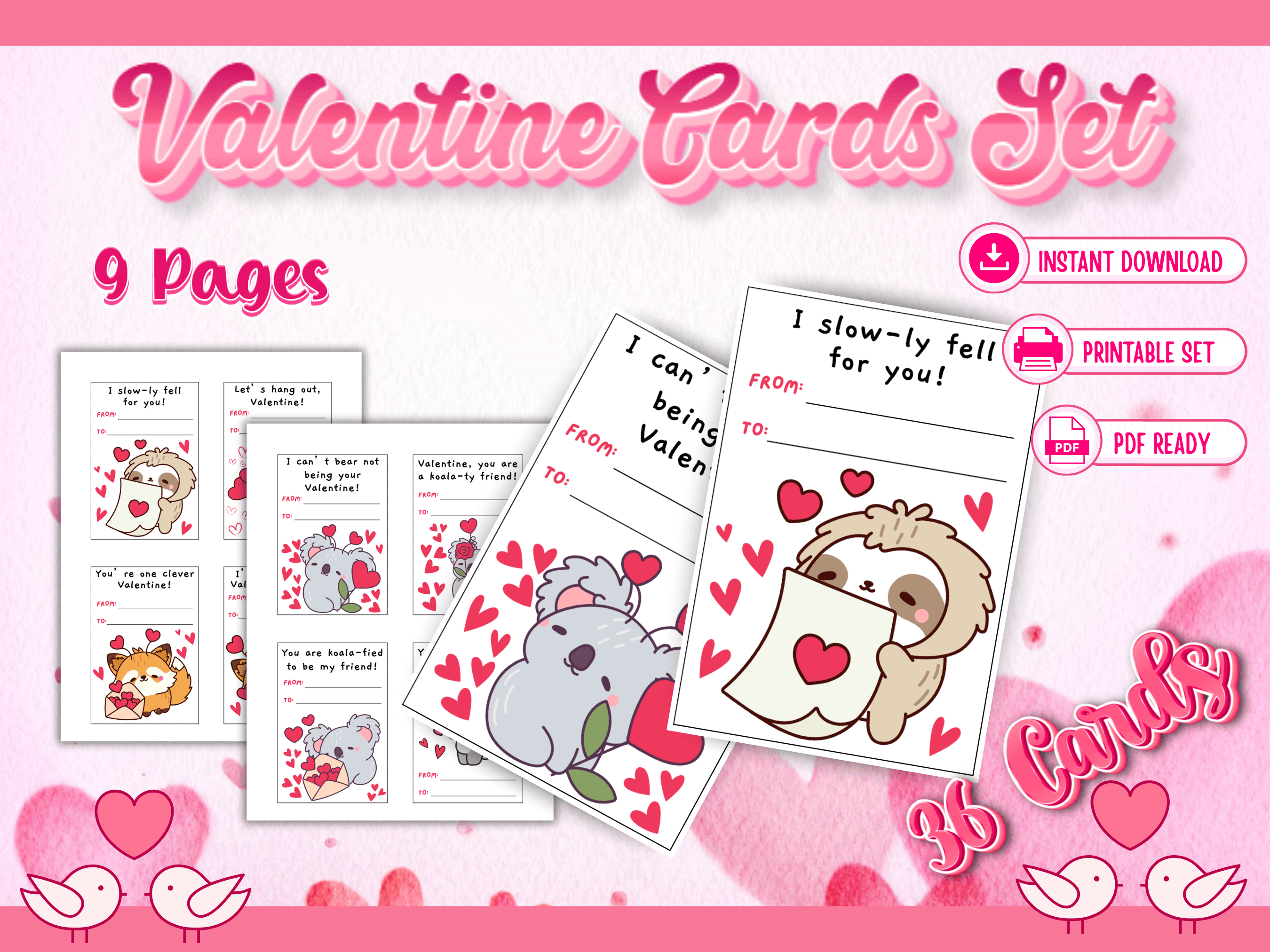 Valentines Day Card Bundle (6 sets) - Payhip
