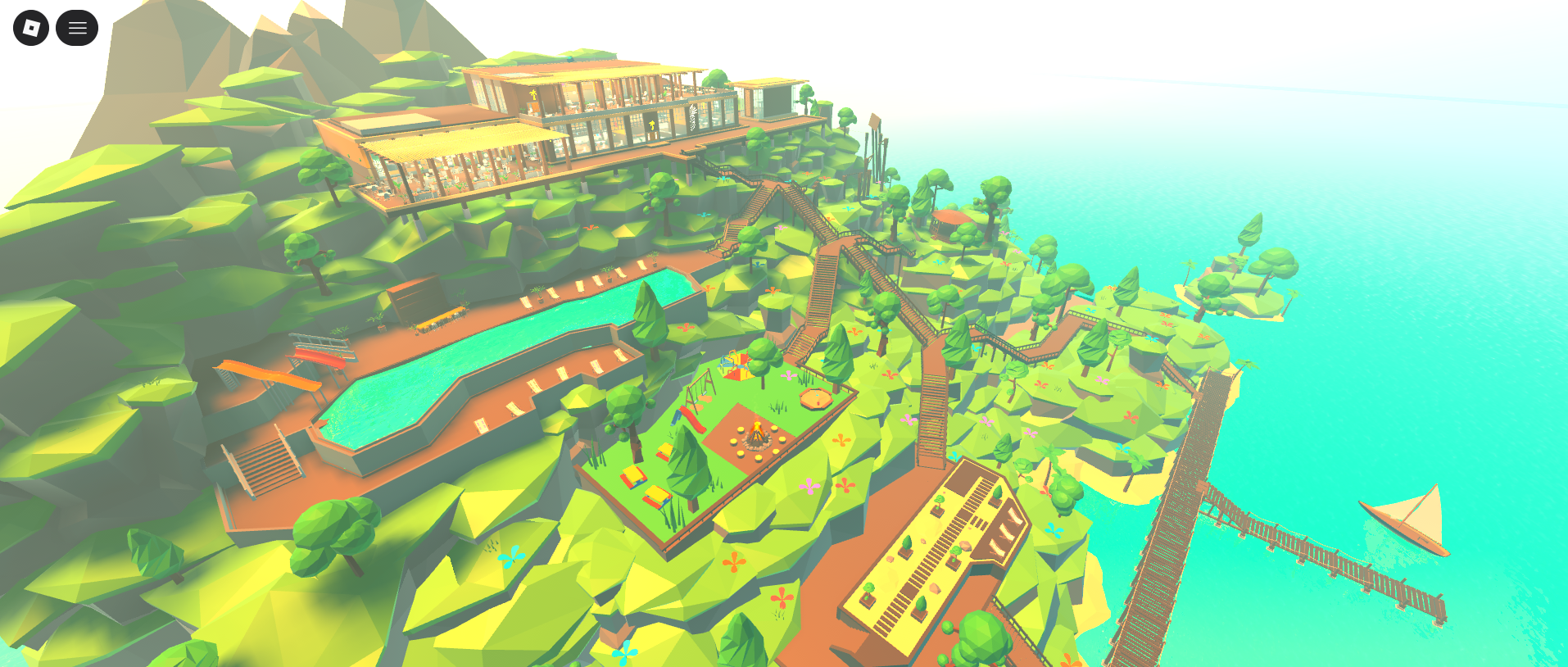 Tropical Beach Club Island – Stylized Low Poly Restaurant & Leisure Map ...