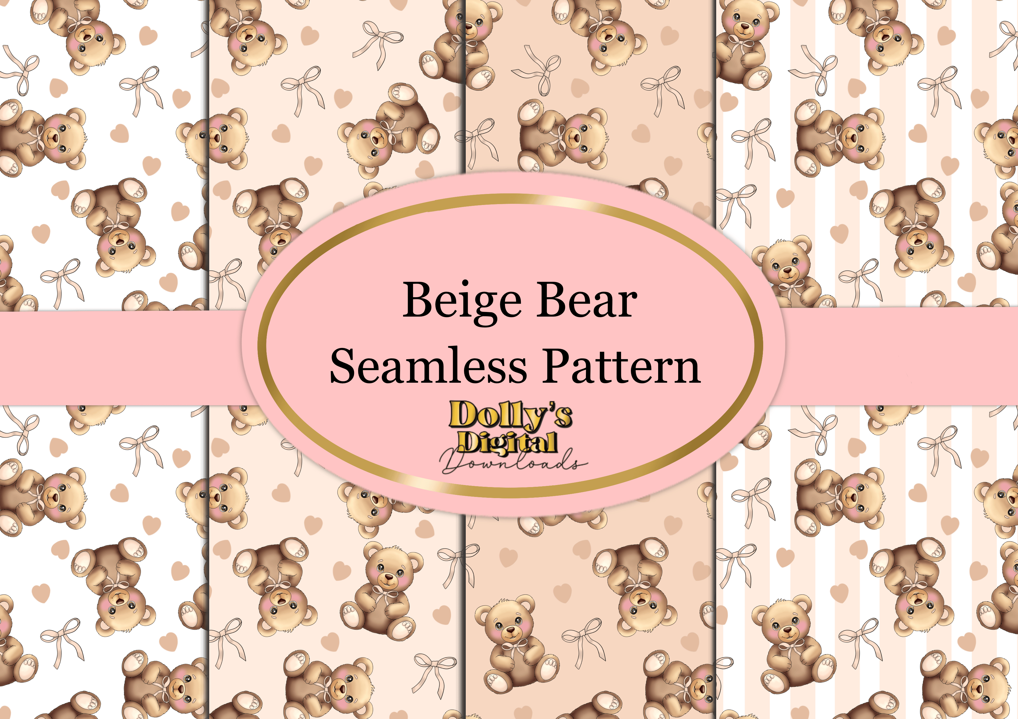 Beige Bear Seamless Patterns - Payhip