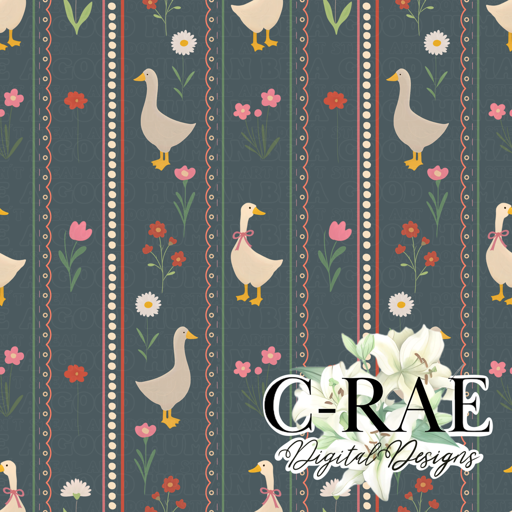 Cottage Goose Ticking - slate blue - Payhip