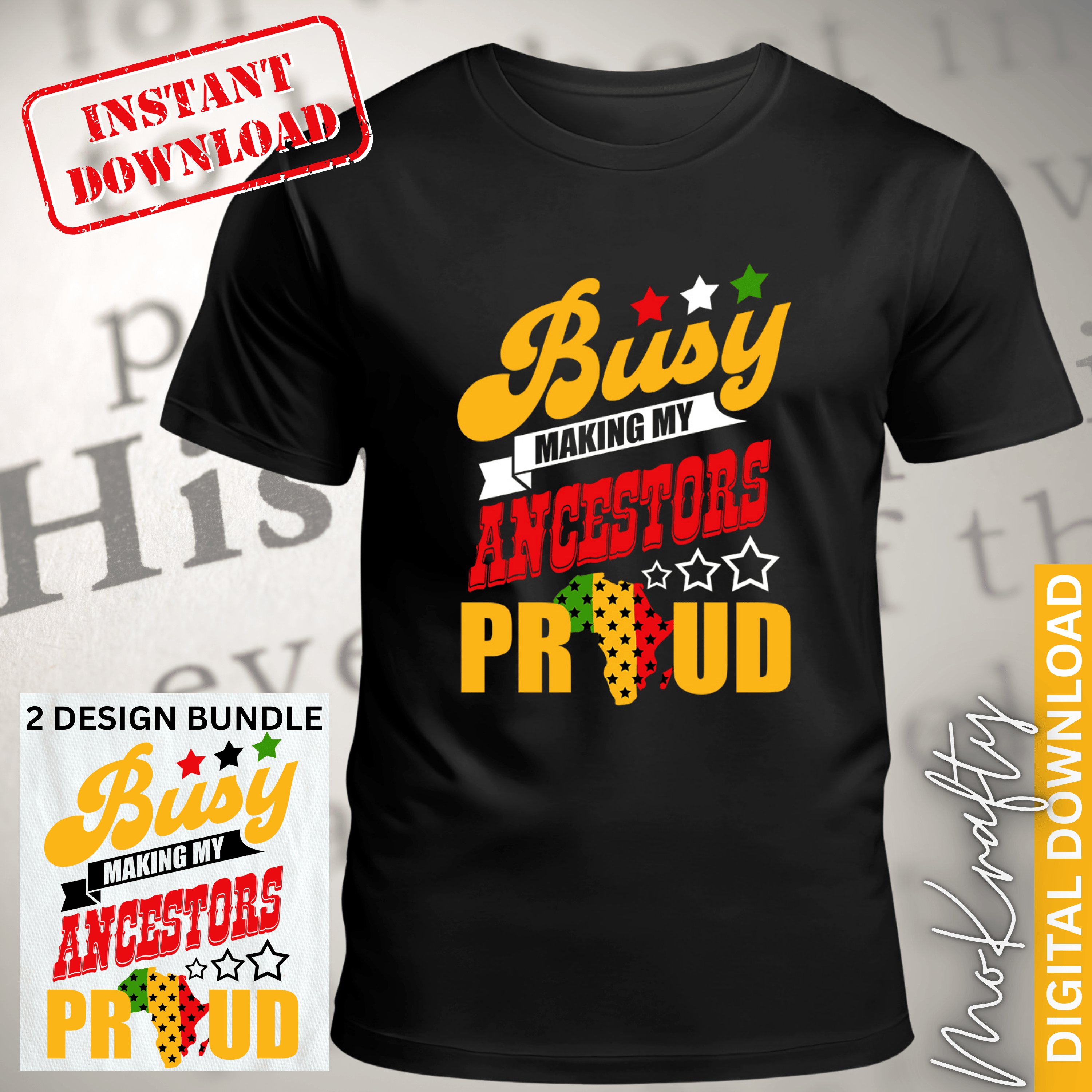 Busy Making My Ancestors Proud PNG Bundle (Black & White) - Payhip