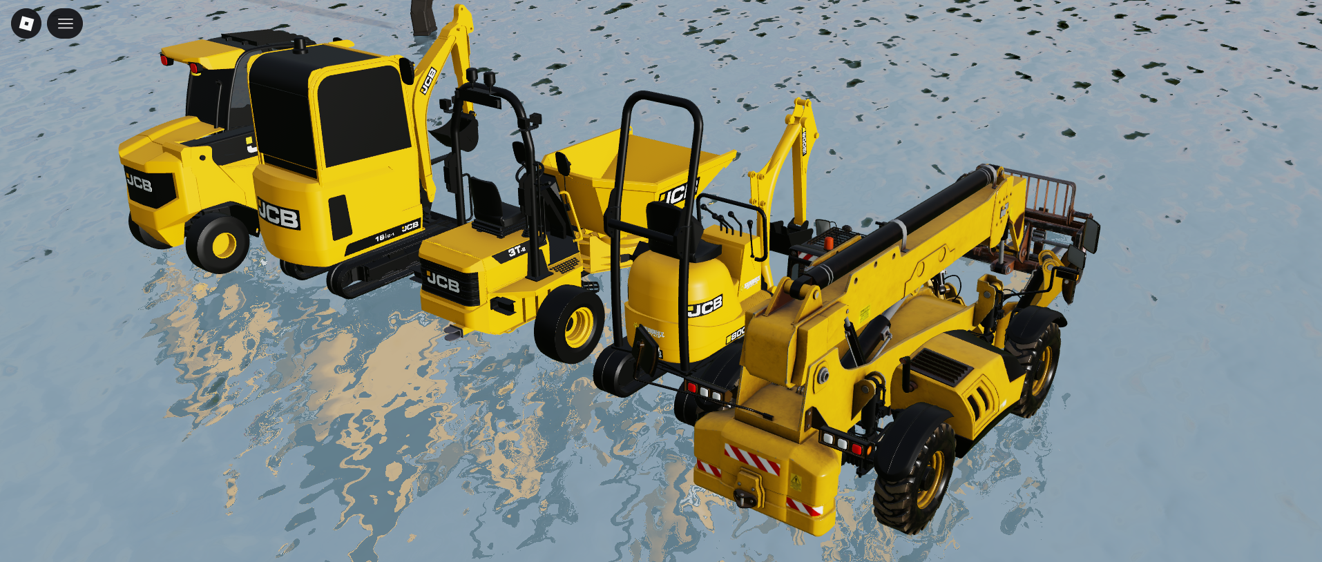 Pack Five JCB Mid Poly Construction Vehicles – Roblox Builder Asset Pack