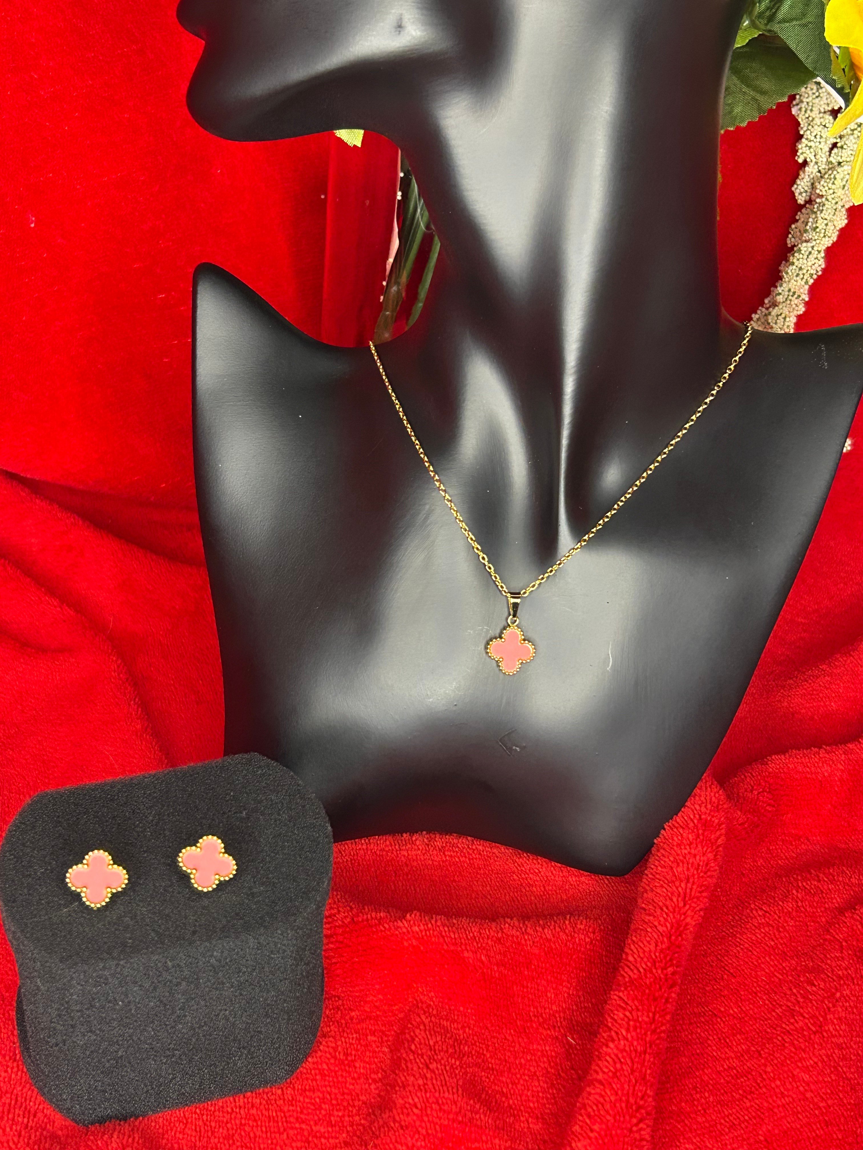 Stainless Steel Inspired by Van Cleef — Rose Clover Set - Payhip